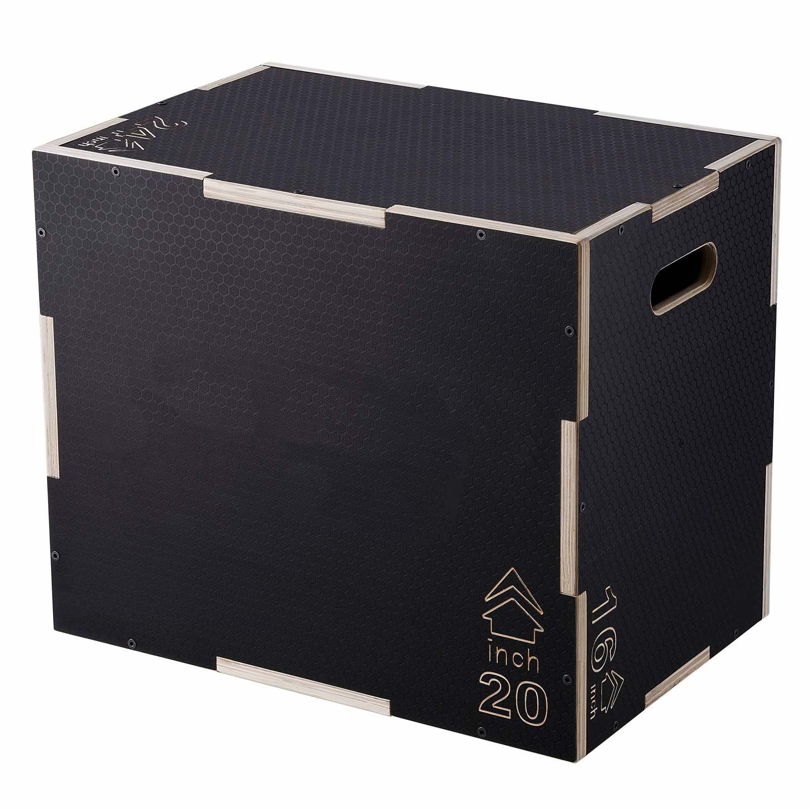 Plyometric Jump Box 3-in-1, 24/20/16 Inch Wooden Plyo Box for Fitness ...