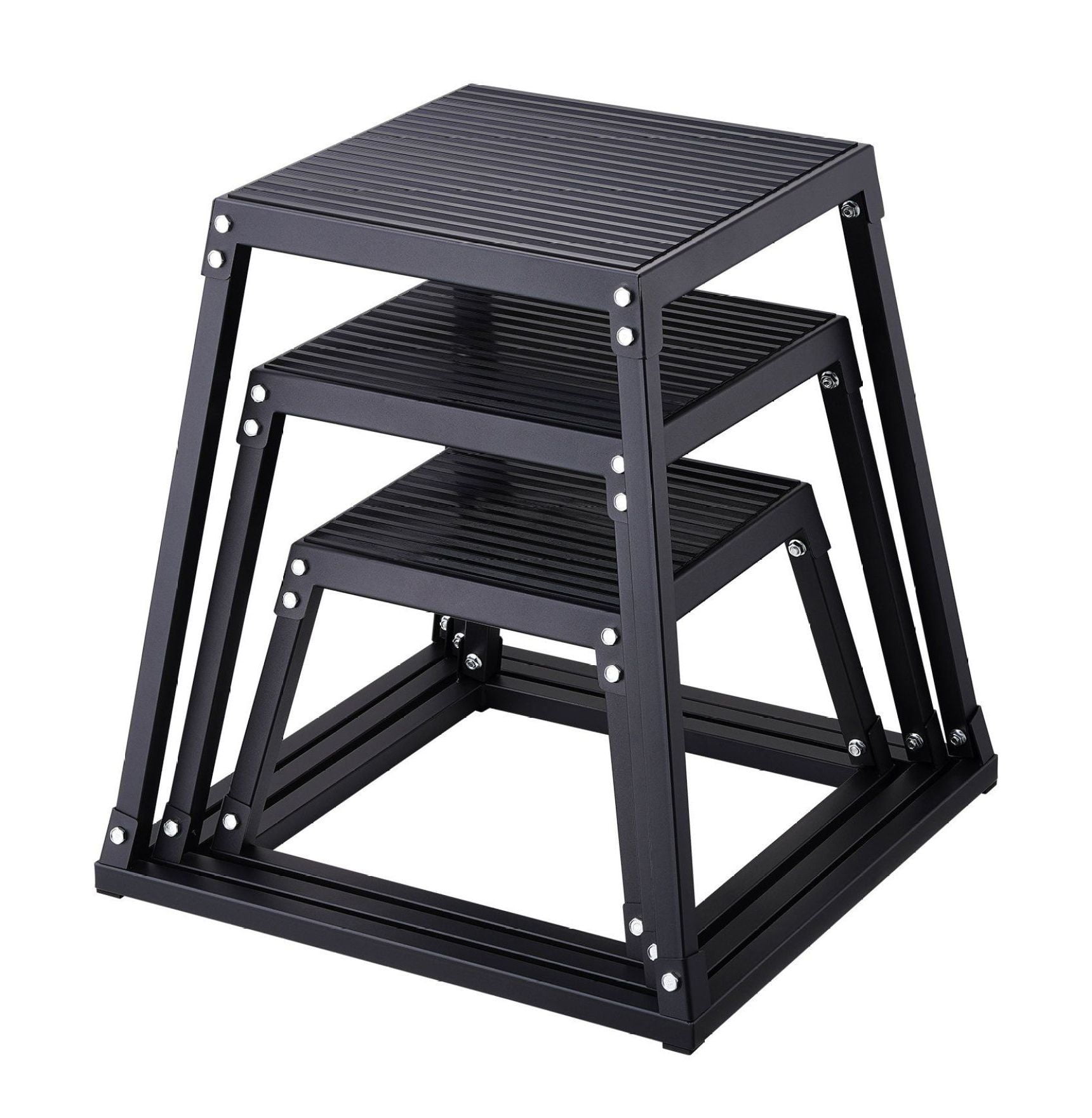 Plyometric Jump Boxes 12/18/24 Inch, 3-Piece Set - Anti-Slip Fitness ...