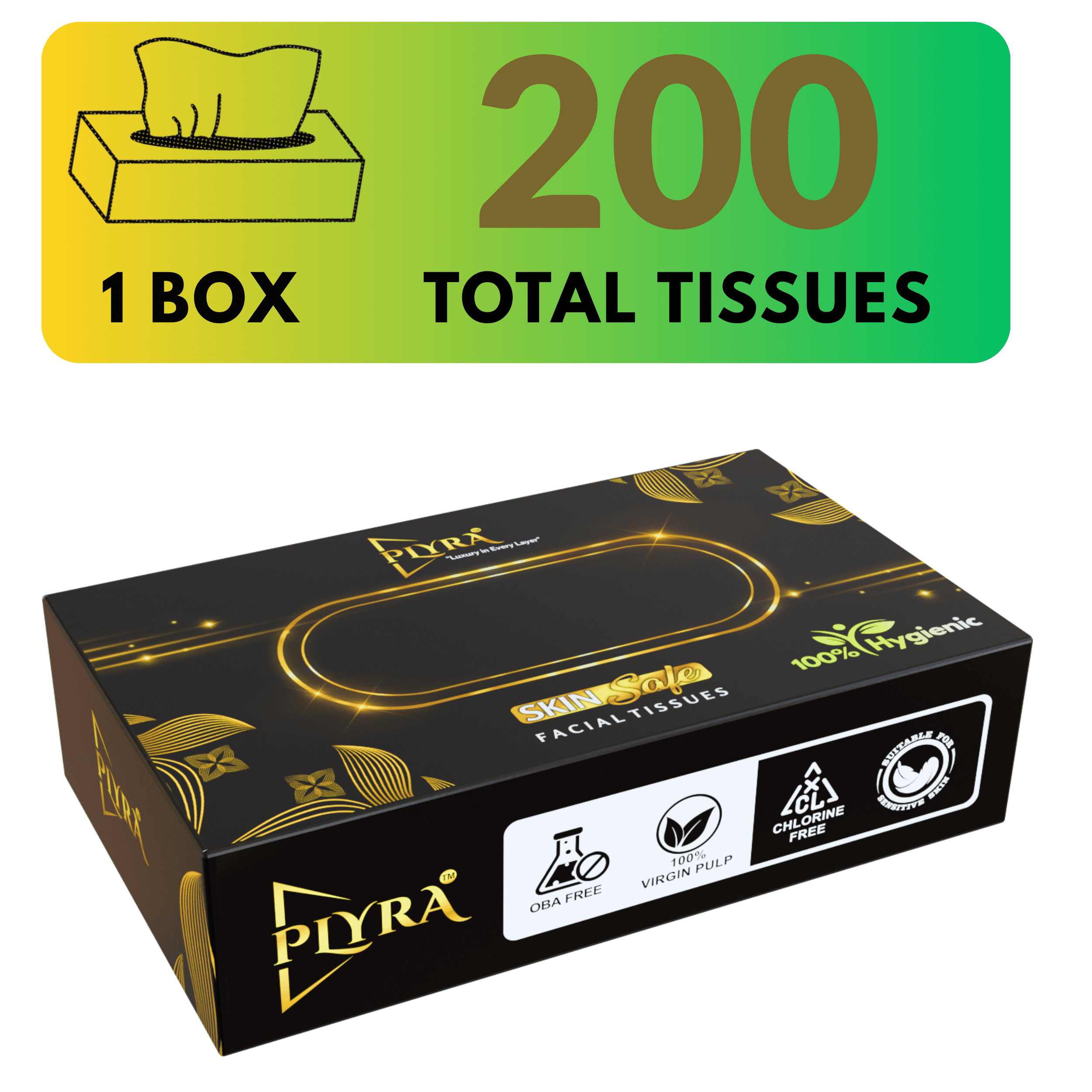 Plyra Lifestyle Compact Tissue Box – 200 Sheets, Daily Use Facial ...