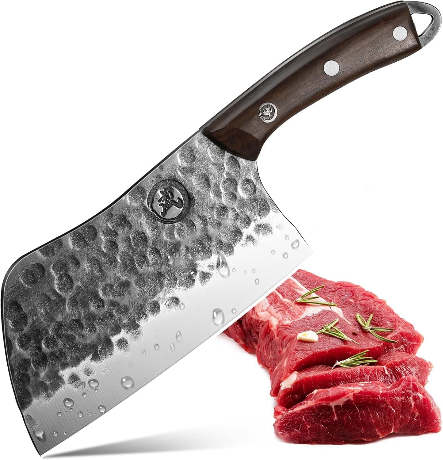 Plys Butcher Knife Cleaver Meat Chopper: 8-inch Heavy Duty Bone Chopper ...