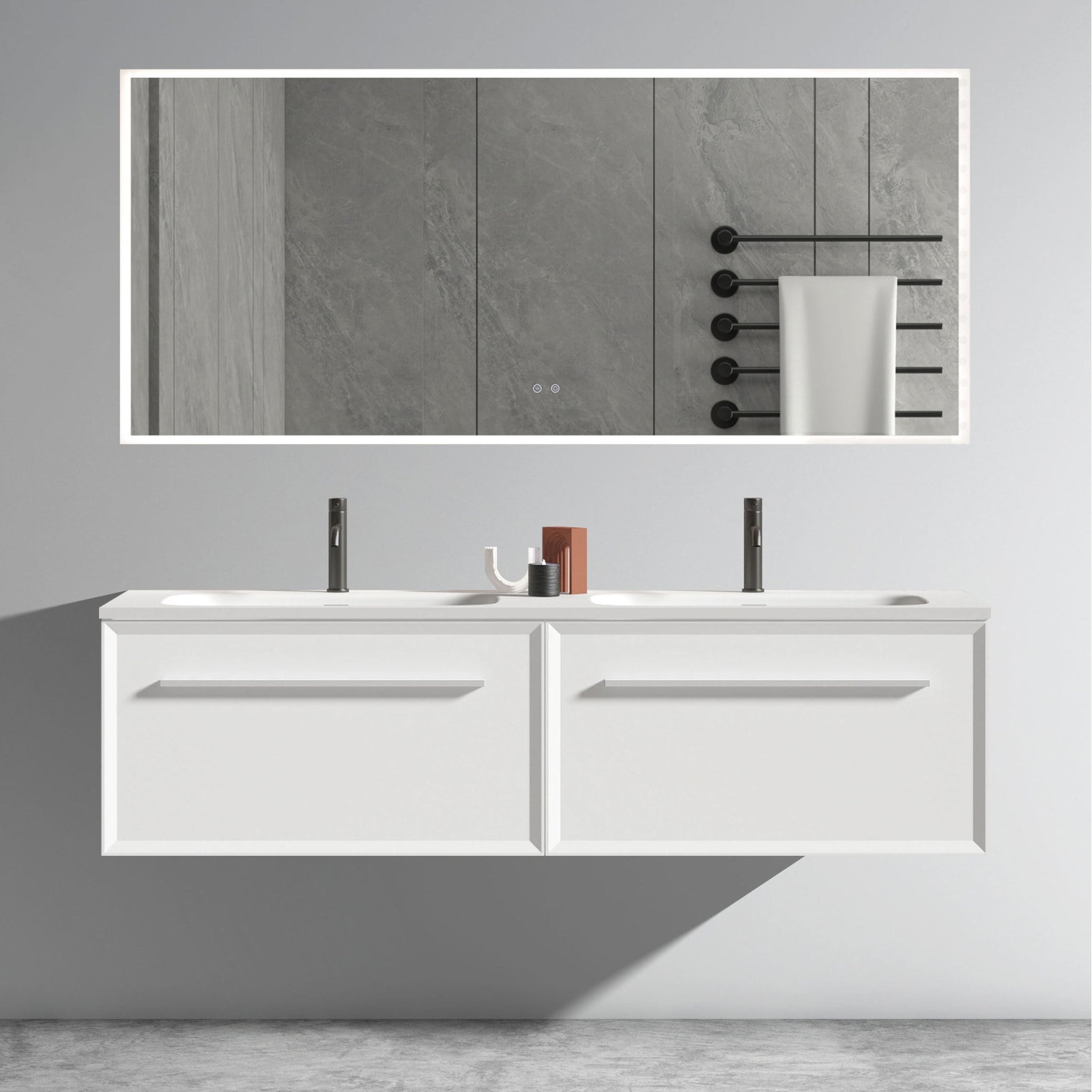 Plywood Main Component - Double Sinks Design - Bathroom Usage ...