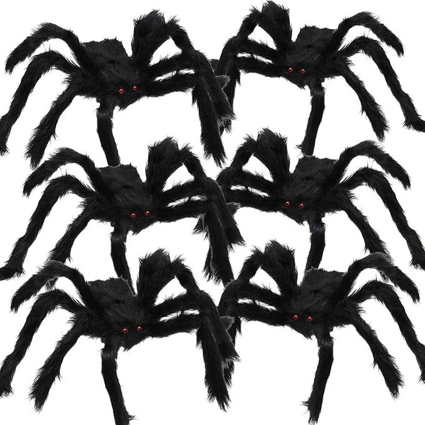 Plyzle Halloween Spider Decorations Outdoor Indoor: 6 Pack Realistic ...