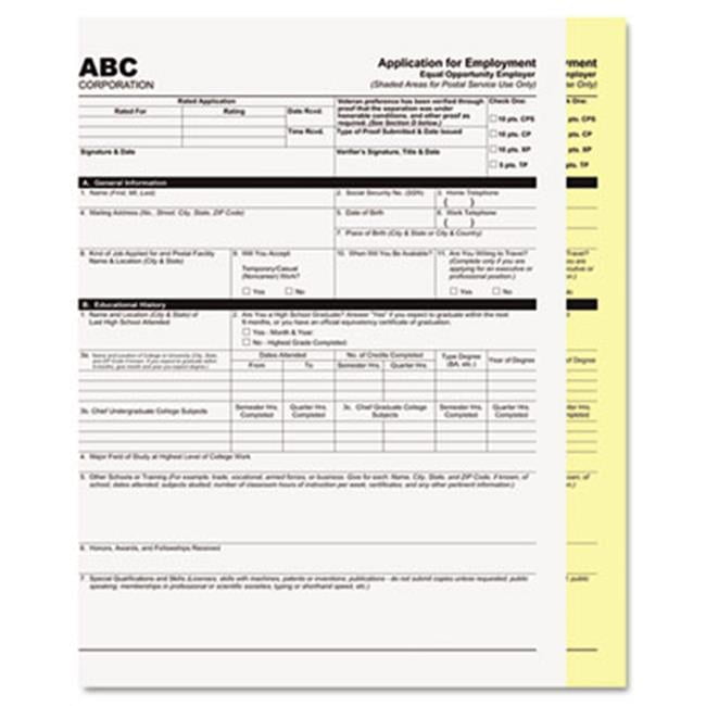 Pm Company Digital Carbonless Paper 8.5 x 11 Two-Part White-Canary 1250 ...