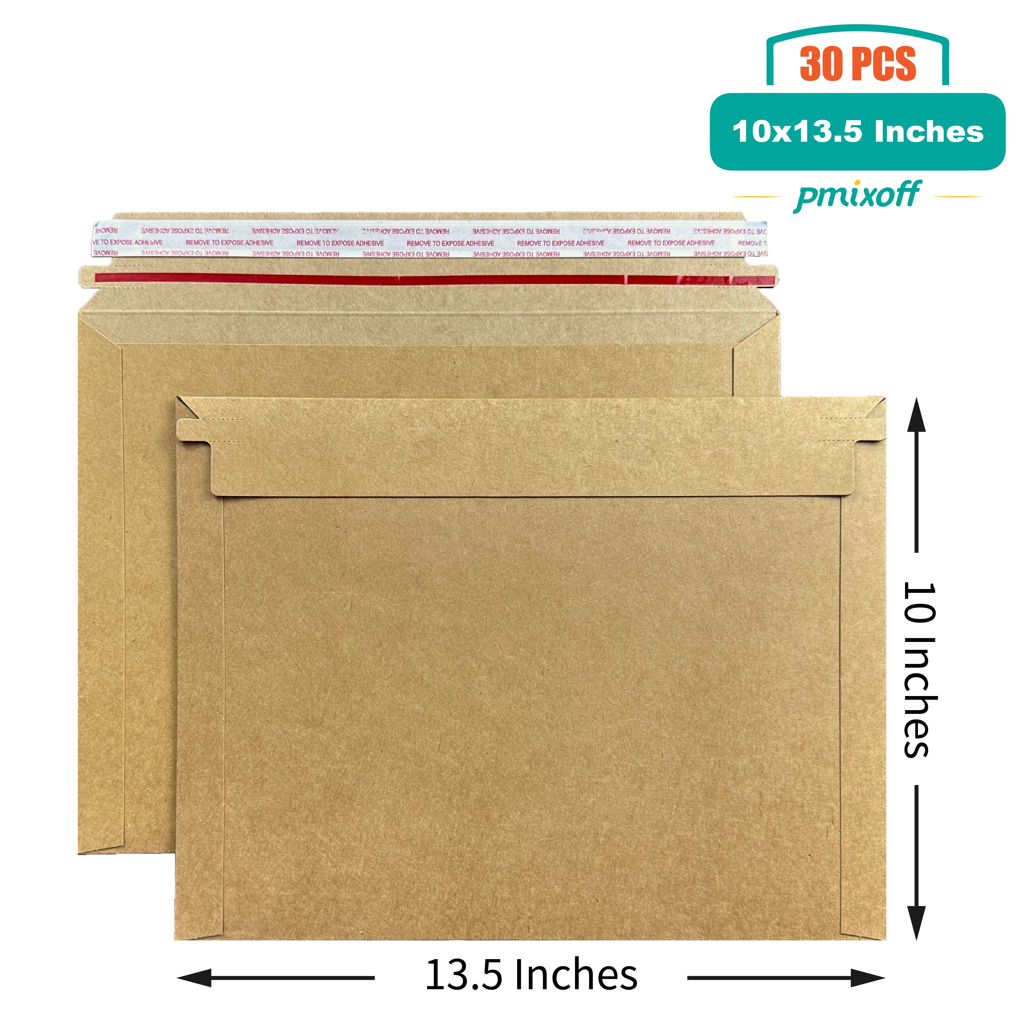 Pmixoff 30 Pack kraft brown Rigid Mailers 10 x 13.5 inches, Self Seal ...