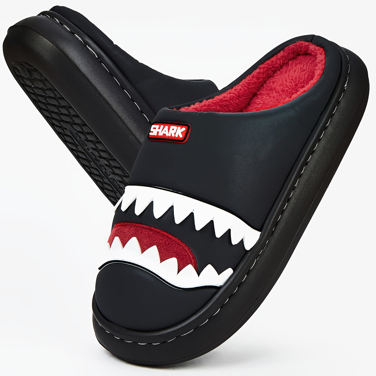 Pmoiste Women House Slippers Cute Shark Pattern Platform Comfort EVA ...