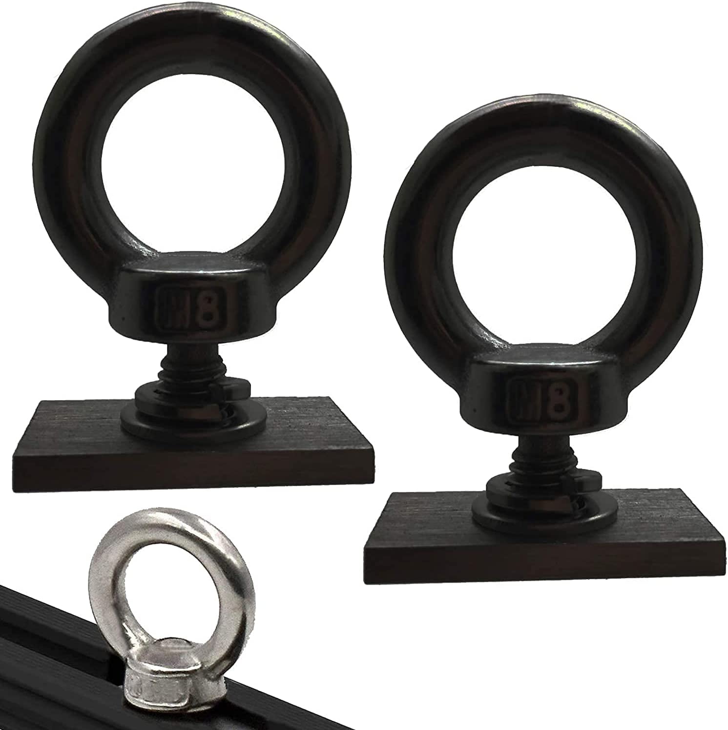 Pmsanzay 2 Pack M8 Heavy-Duty Full Stainless Steel Eye Bolt Eyelet ...