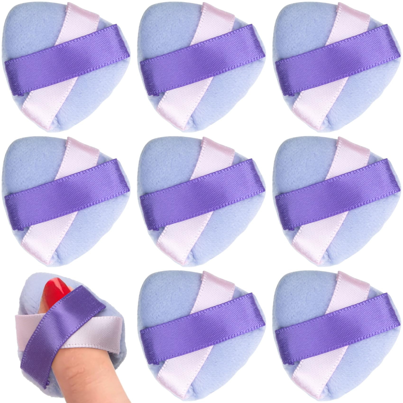 Pndeyo 10pcs Triangle Finger Powder Puff, Portable Mini Face Makeup ...