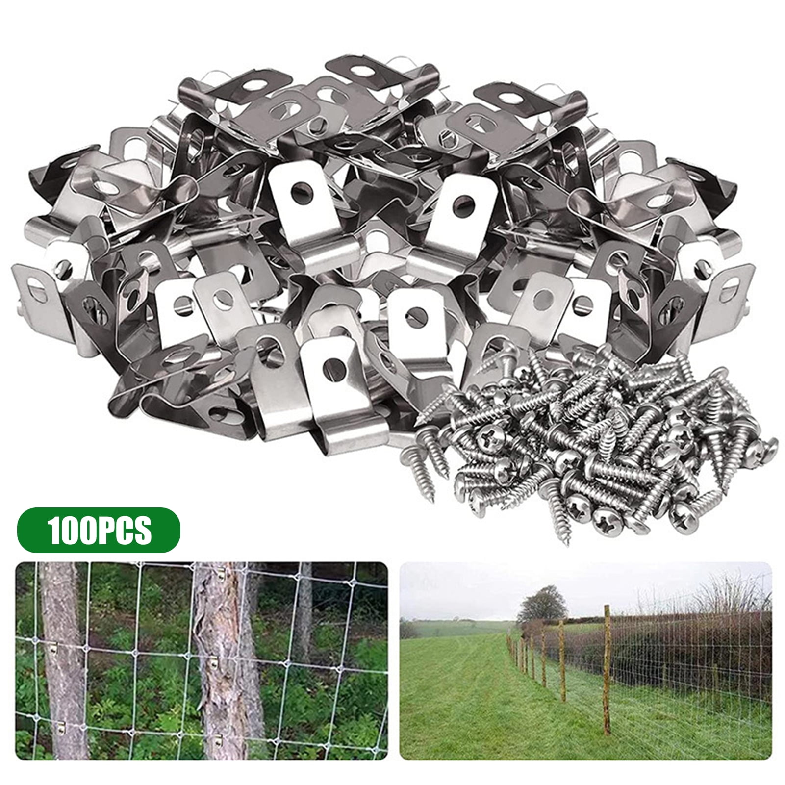Pnellth 100 Pcs Fence Wire Clamps with Screws Stainless Steel Rust ...