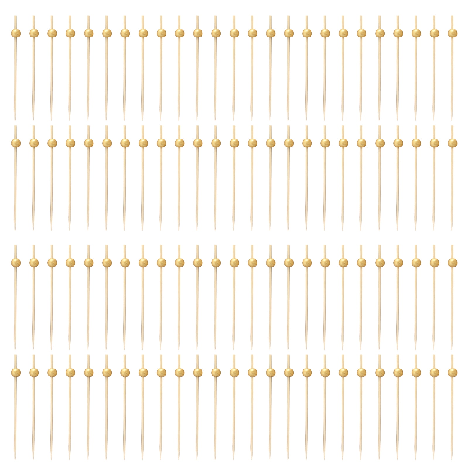 Pnellth 100Pcs Fancy Bamboo Cocktail Picks with Gold Ball End ...