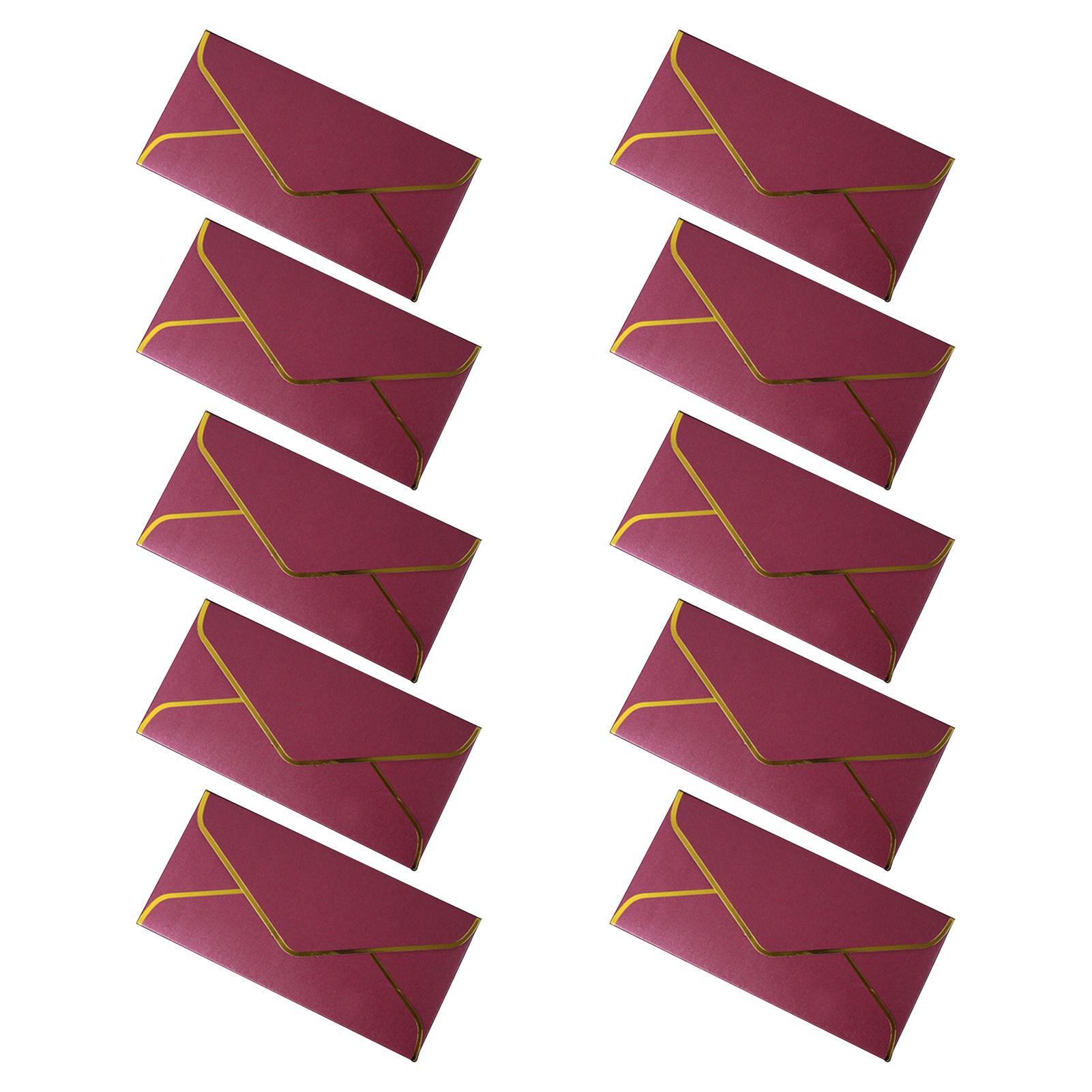 Pnellth 10Pcs Golden Border Envelope V Flap Quick Seal Vintage Luxury ...