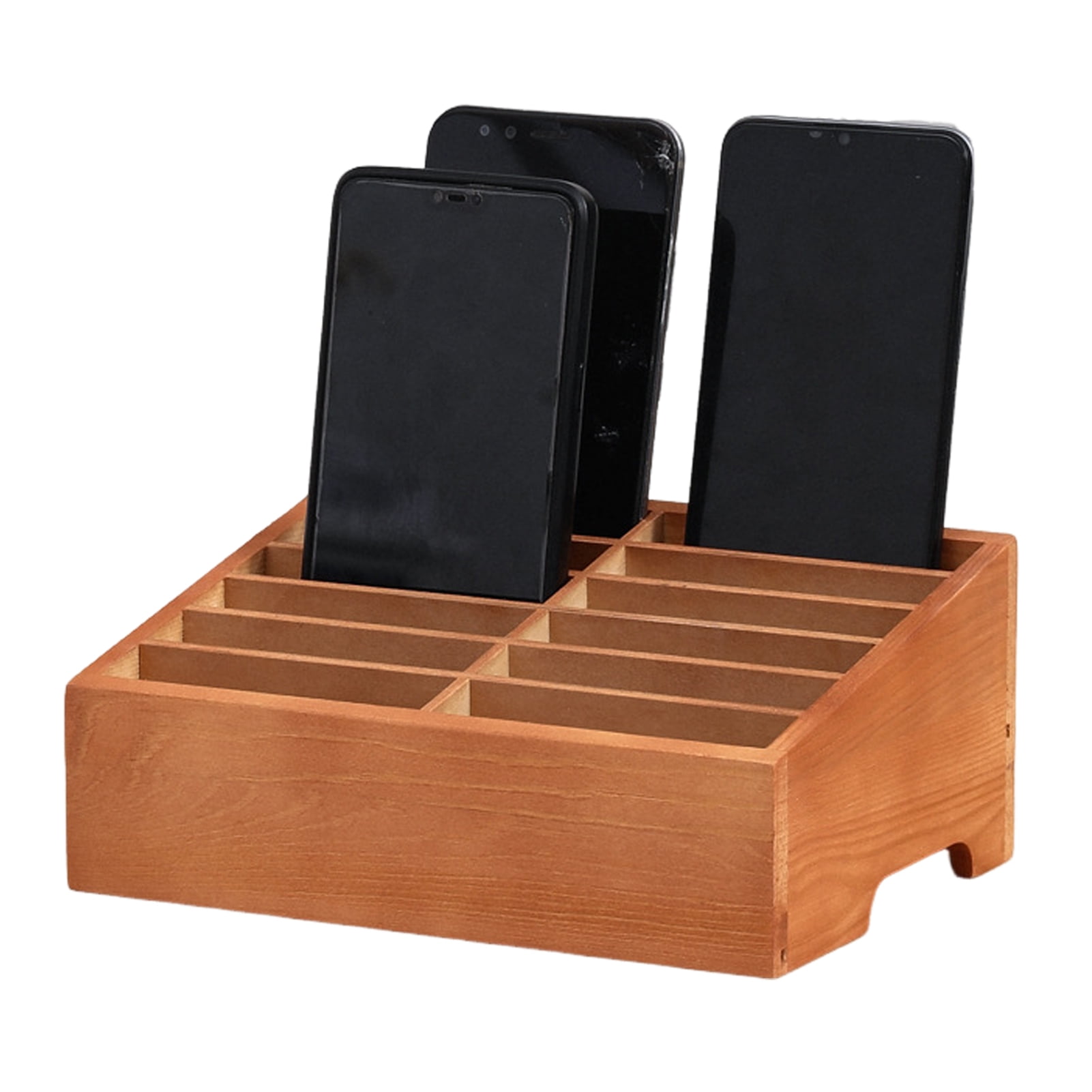 Pnellth 12/16Grids Wooden Cell Phone Holder Eco-Friendly Free Standing ...