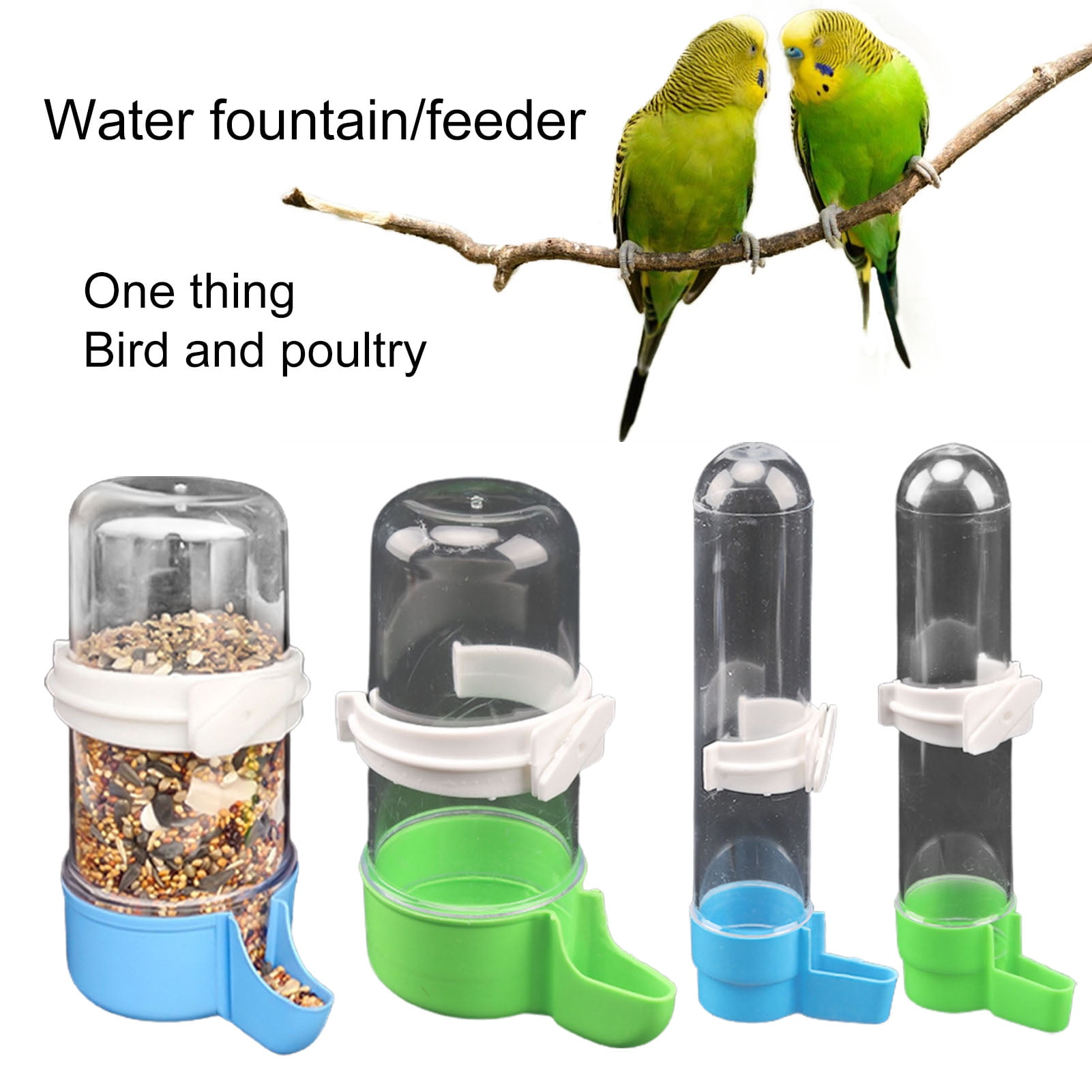 Pnellth 120ml/240ml/490ml Bird Water Feeder Buckled Design Bite ...