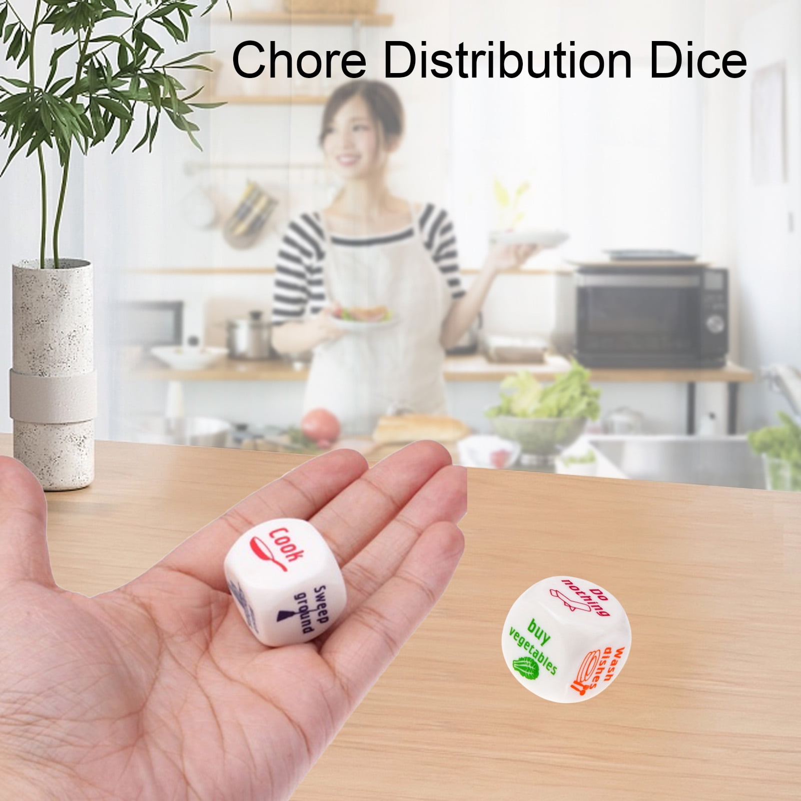 Pnellth 25MM Housework Dice Fun Chore Assignment Game Six-sided ...