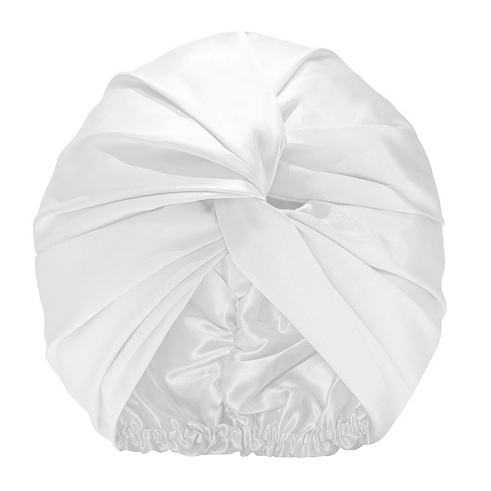 Pnellth Adjustable Knotted Satin Hair Bonnet Double Layer Hair Wrap ...