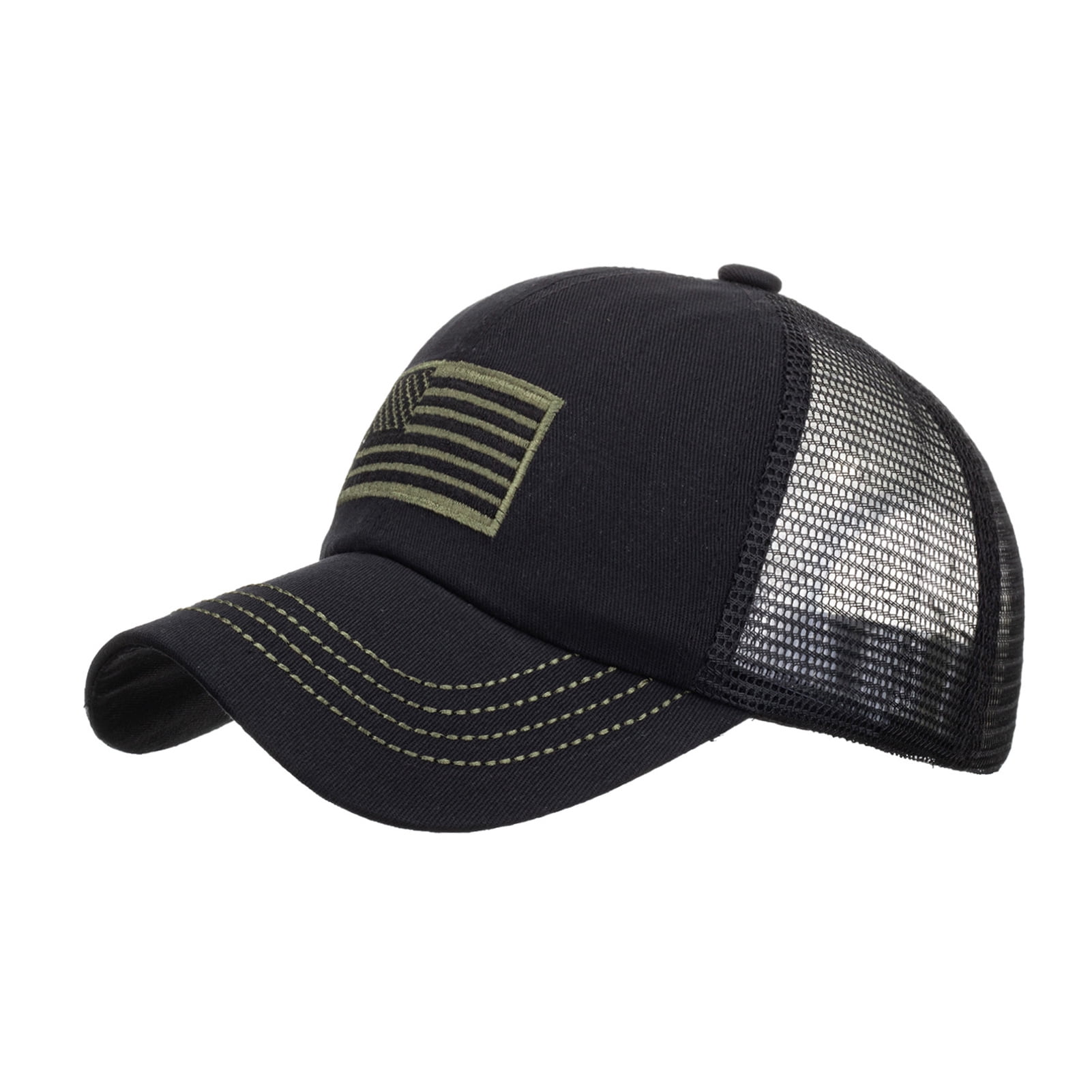 Pnellth Baseball Cap Mesh Back Sun Protection Cotton Flag Embroidery ...