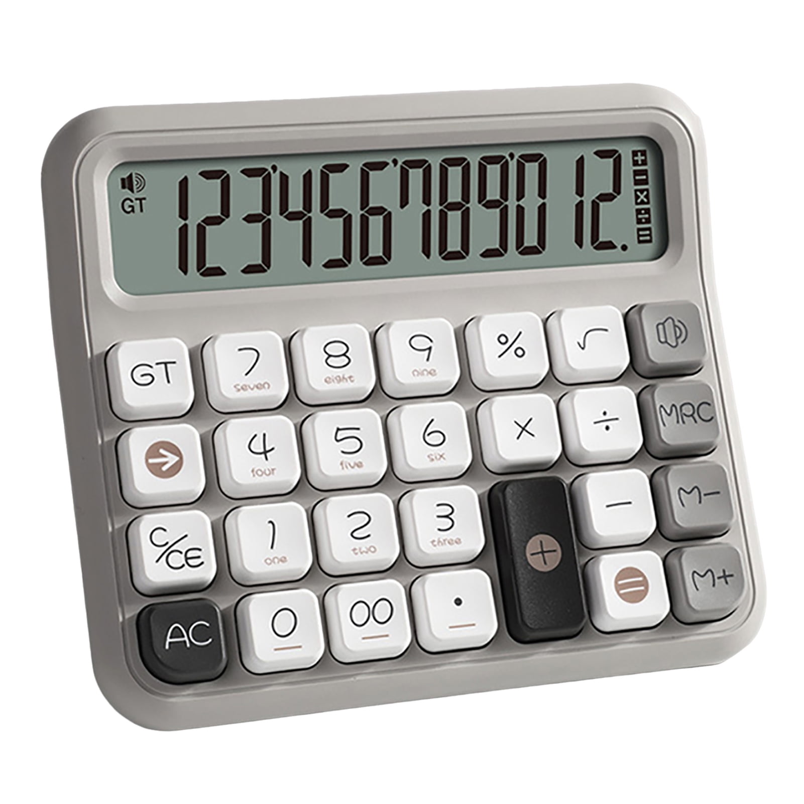 Pnellth Desktop Calculator Voice/Silent Battery Operated 12 Digits ...