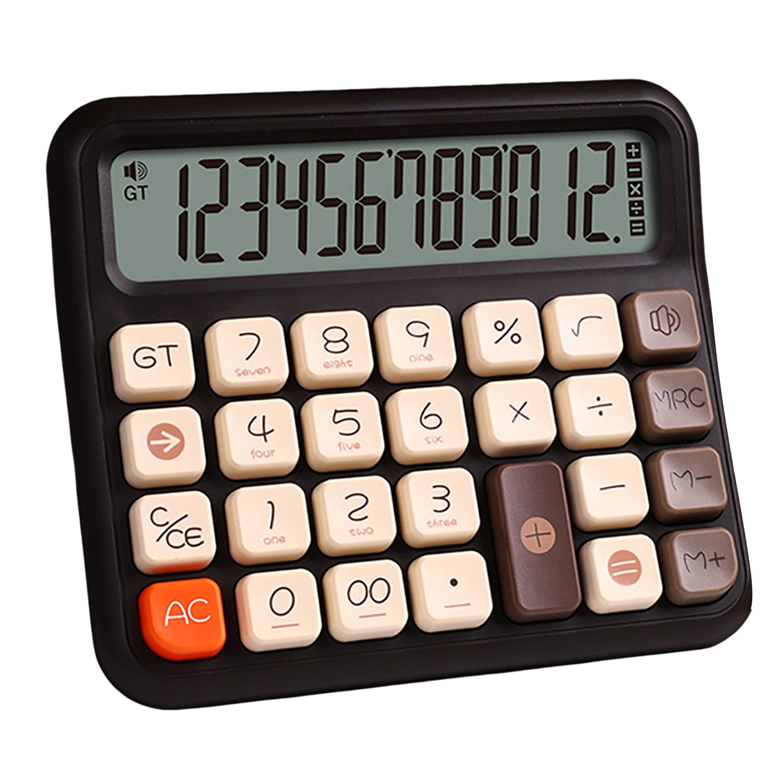 Pnellth Desktop Calculator Voice/Silent Battery Operated 12 Digits ...