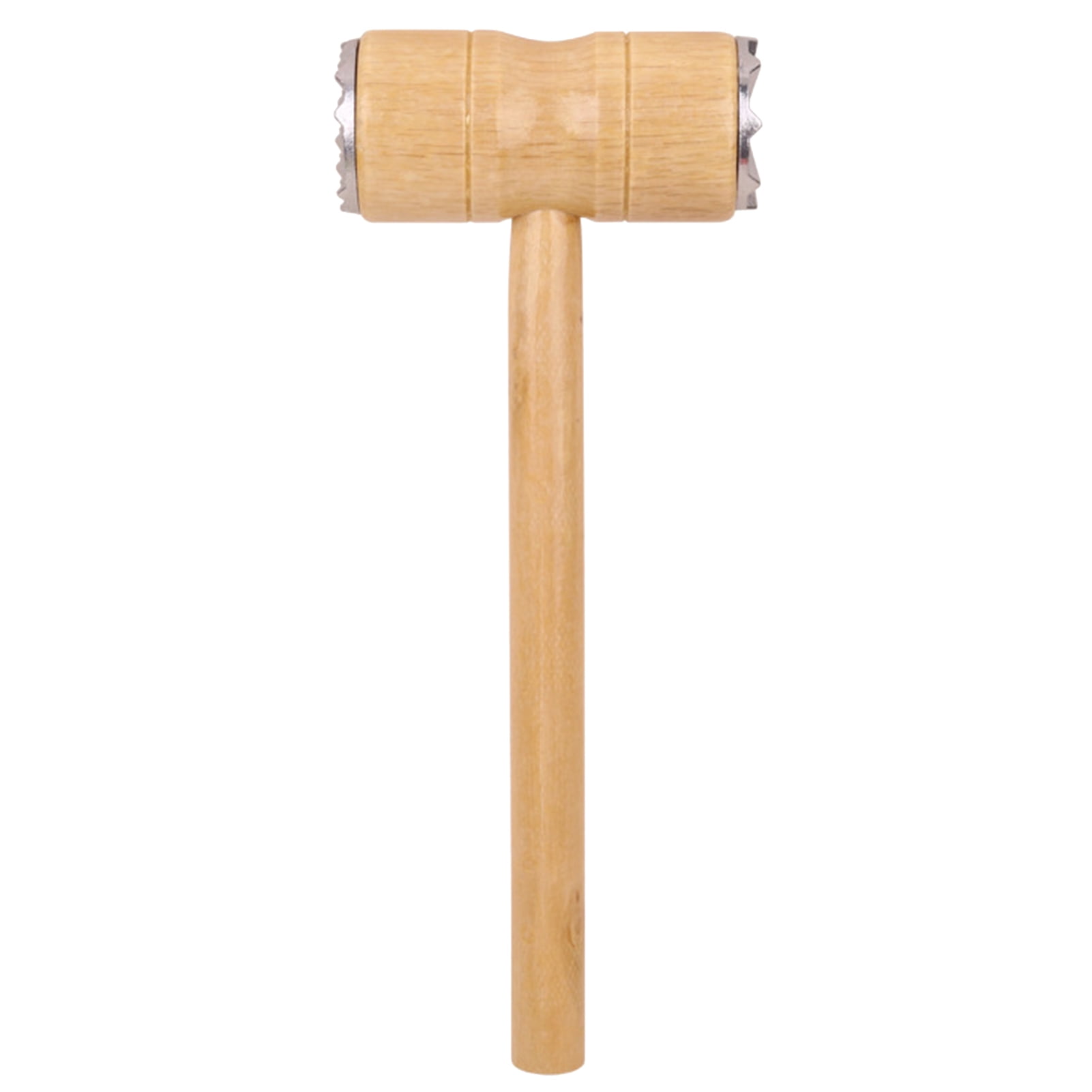 Pnellth Double Sided Meat Tenderizer Hammer Comfortable Grip Wooden