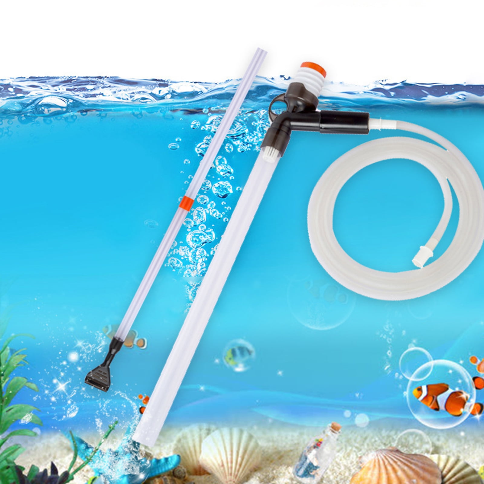 Pnellth Fish Tank Vacuum Cleaner with 200CM Hose Filter Aquarium Sand ...