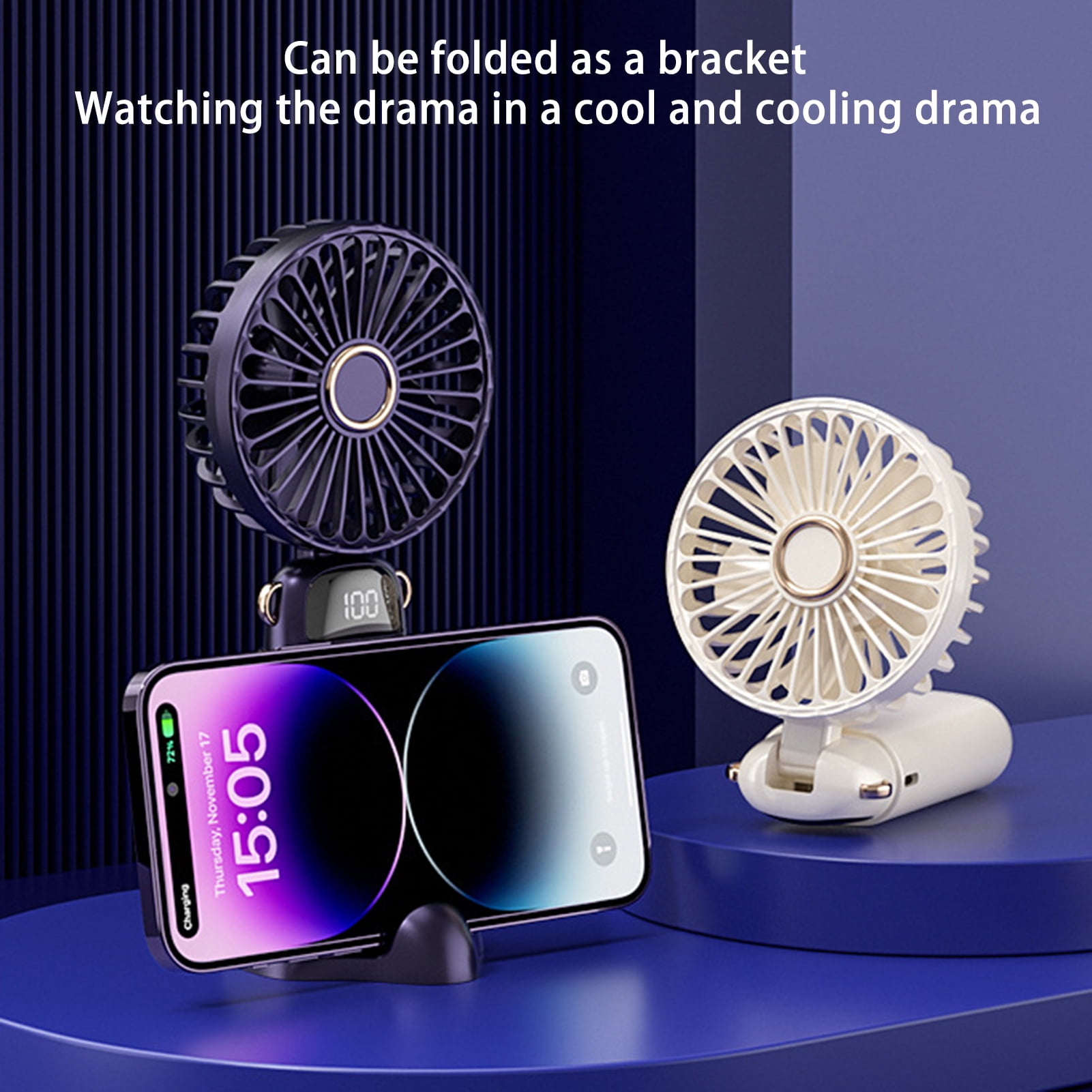 Pnellth Mini Fan 5-Gears Adjustable Digital Display Quiet Operation ...