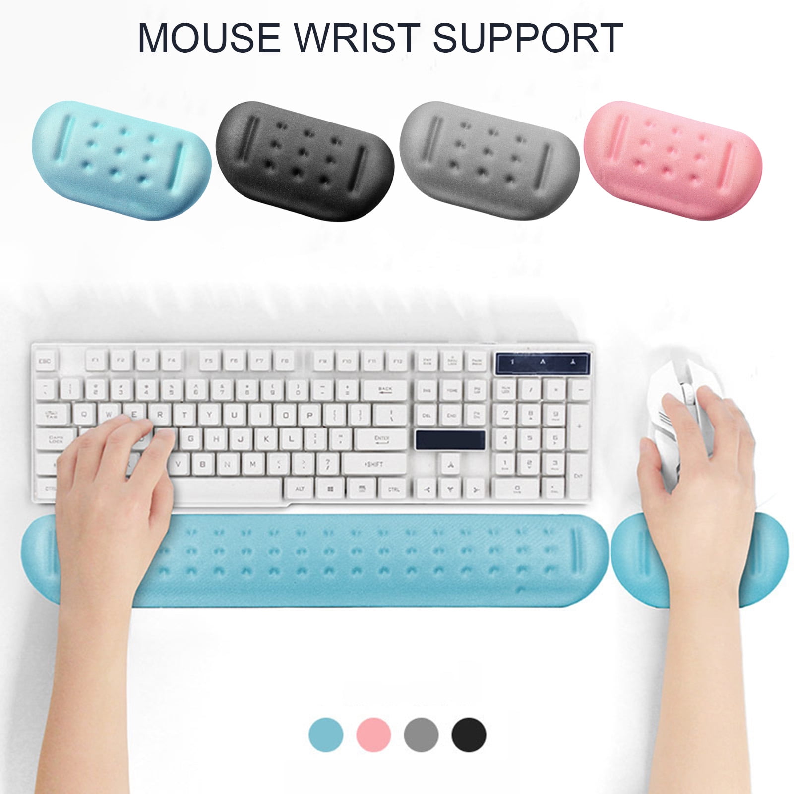 Pnellth Mouse Wrist Rest Ergonomic Super Soft Memory Foam Massage Hole ...