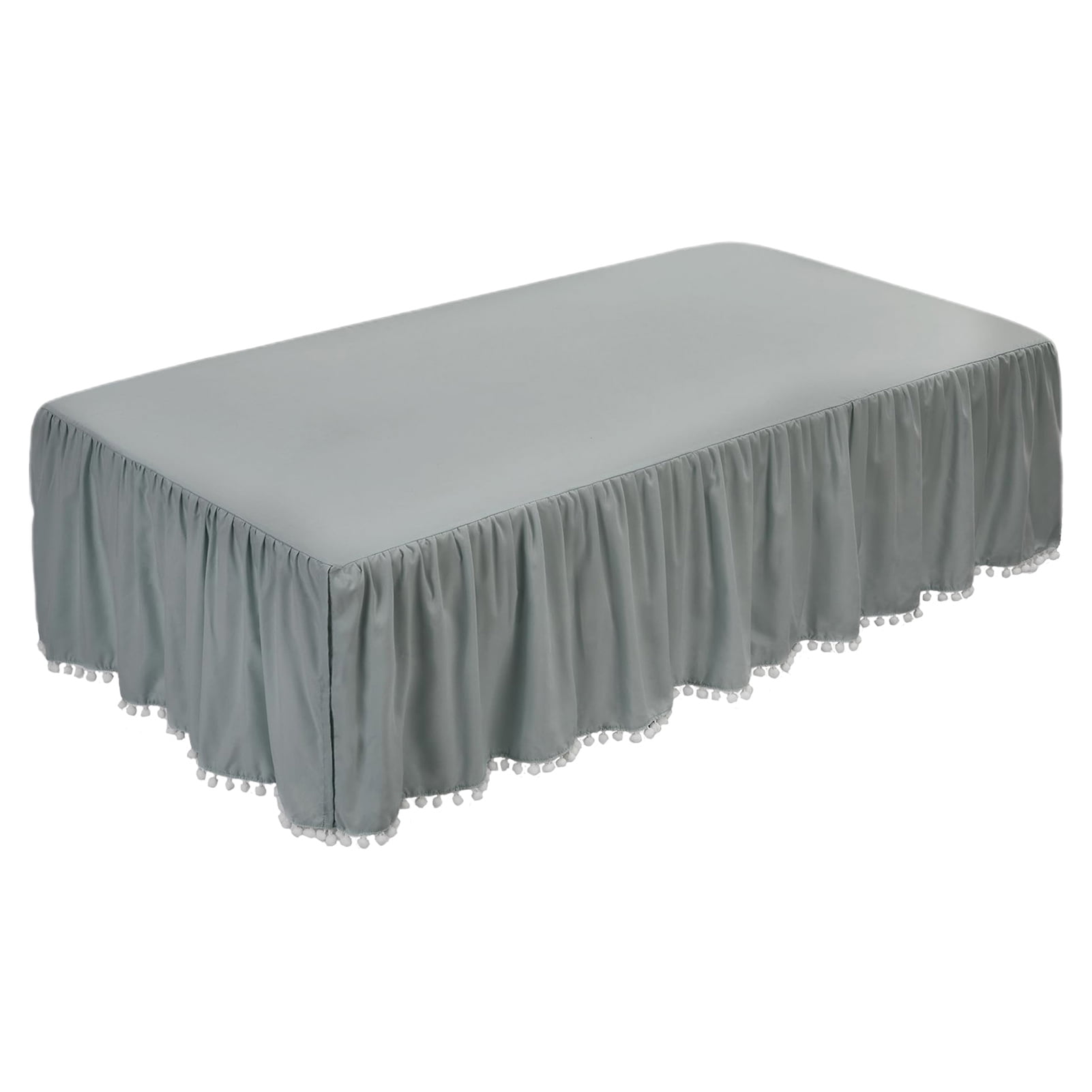 Pnellth Plush Ball Ruffled Crib Skirt Toddler Adjustable Elastic ...