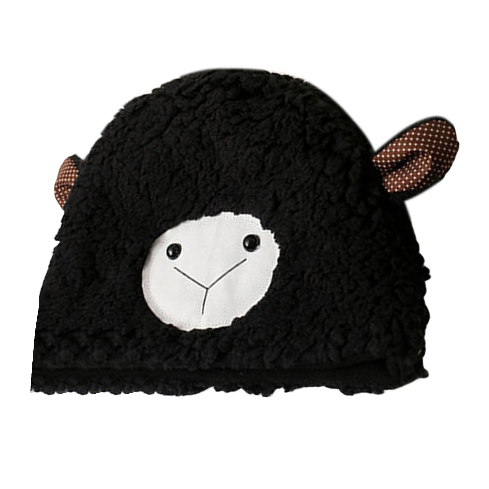 Pnellth Plush Hat Cute Fuzzy Cozy Thickened Stretchy Keep Warm Soft ...