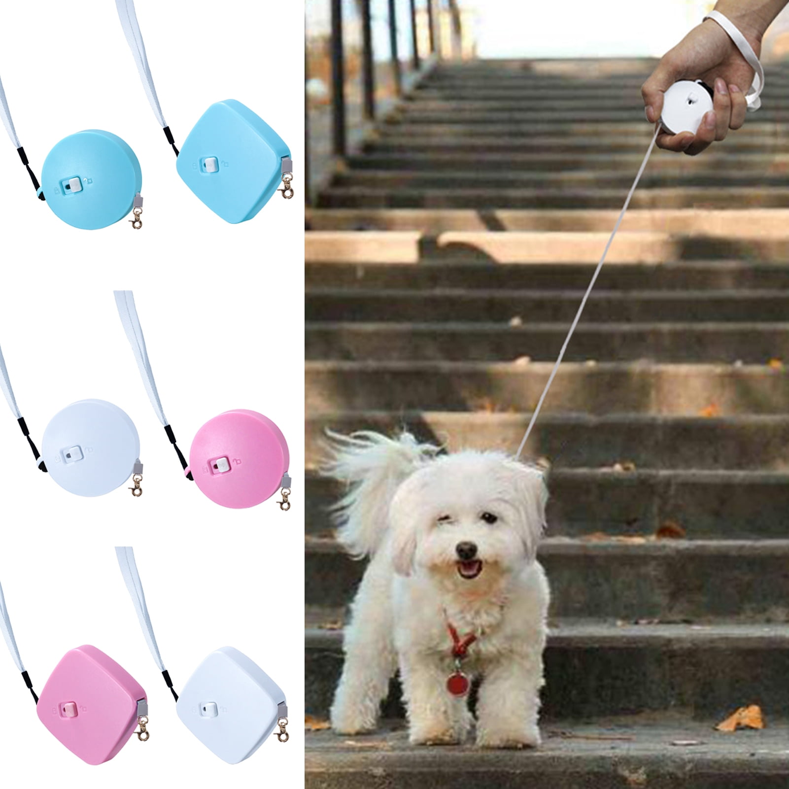 Pnellth Retractable Dog Leash 2m Portable Easy Carry Automatic ...