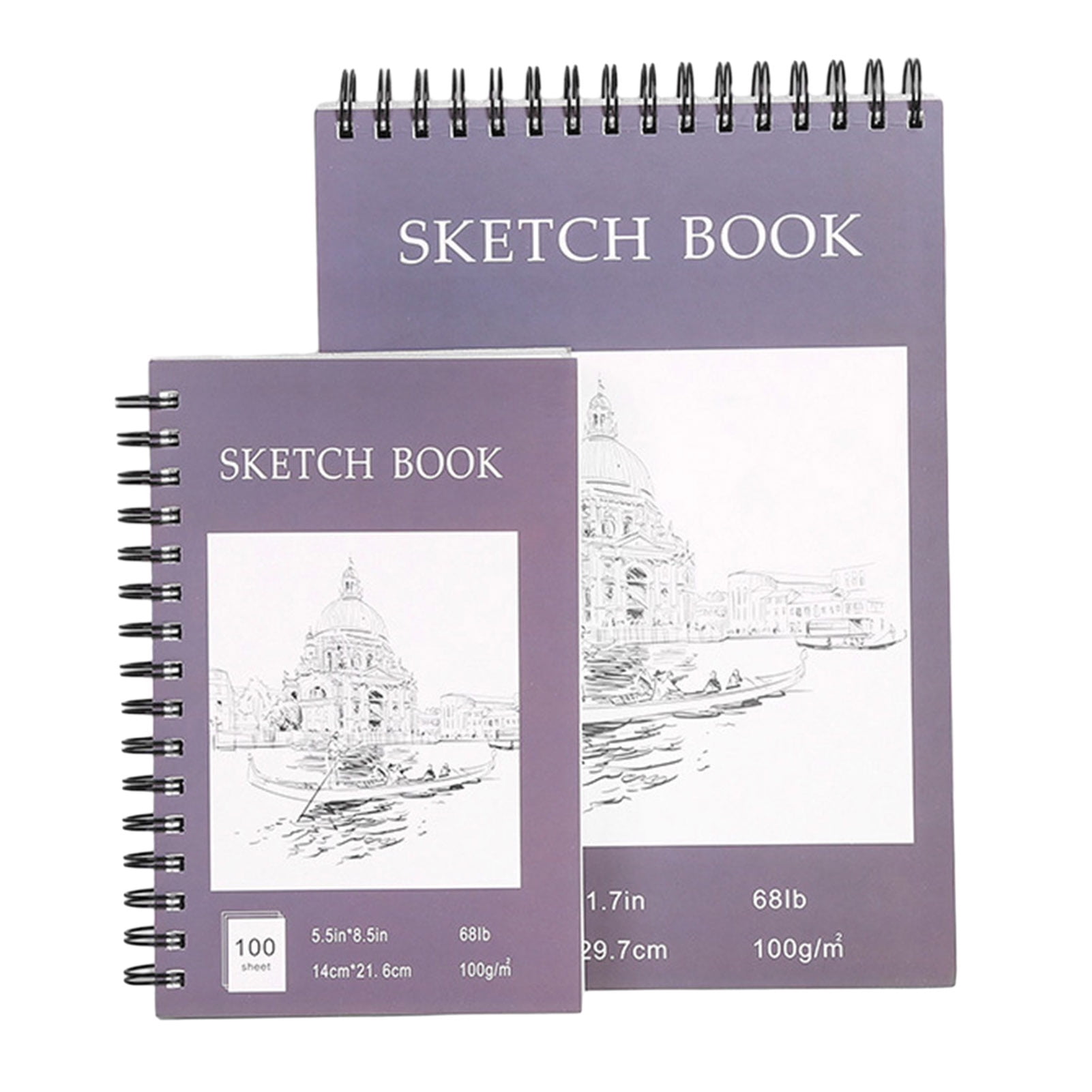 Pnellth Sketch Book Spiral Wire Bound Hardcover 100 Sheets Acid Free No ...