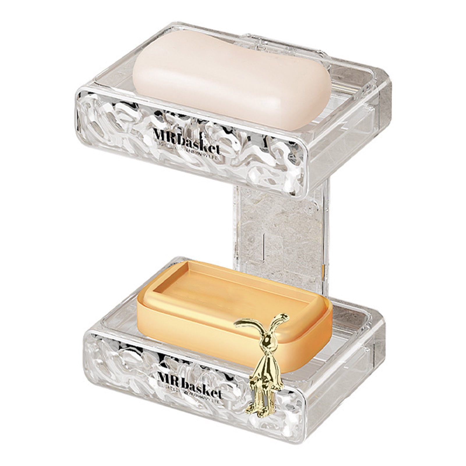 Pnellth Soap Box Space-Saving Wall-Mounted Shower Soap Organizer ...