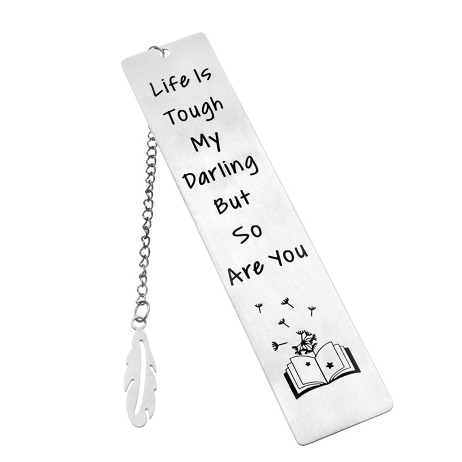 Pnellth Stainless Steel Bookmark Inscribed Smooth Polished Feather ...