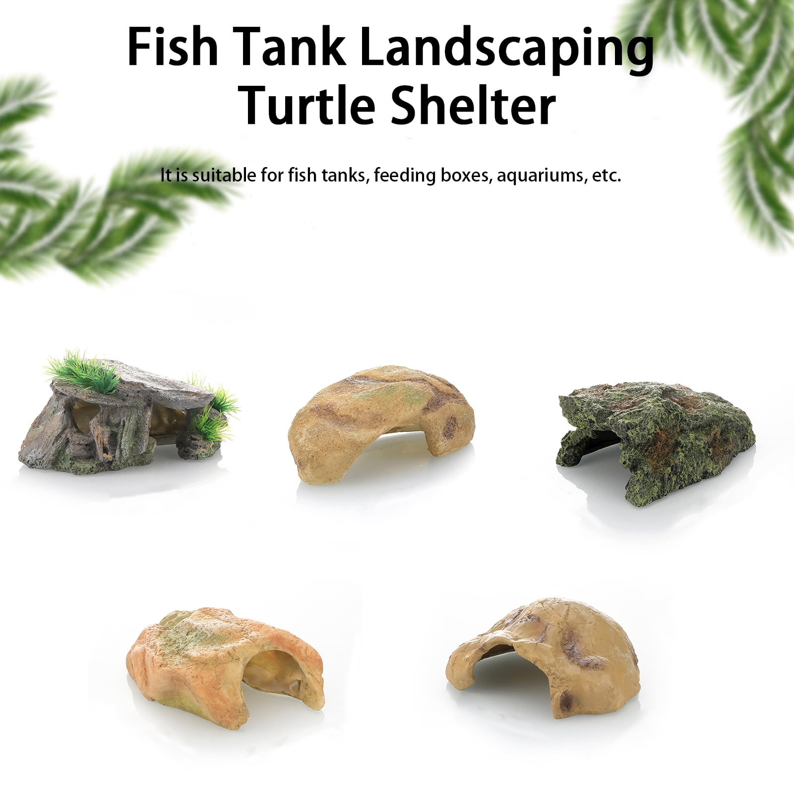 Pnellth Turtle Terrace Simulation Resin Reptile Tortoise Basking ...