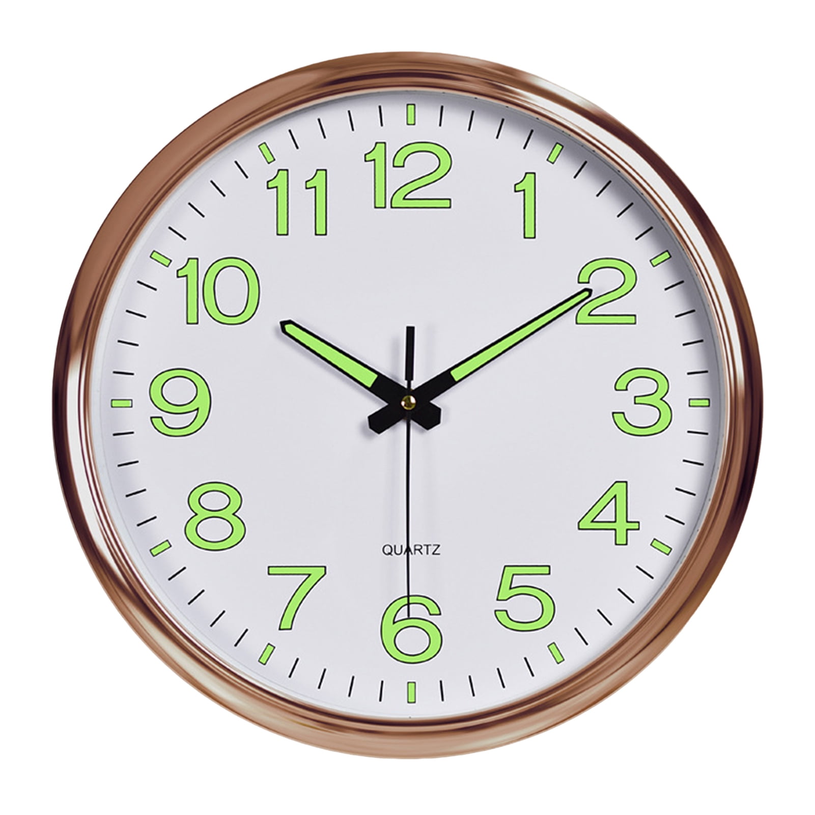 Pnellth Wall Clock Glowing Silent Luminous Easy-to-Read Bedroom Living ...