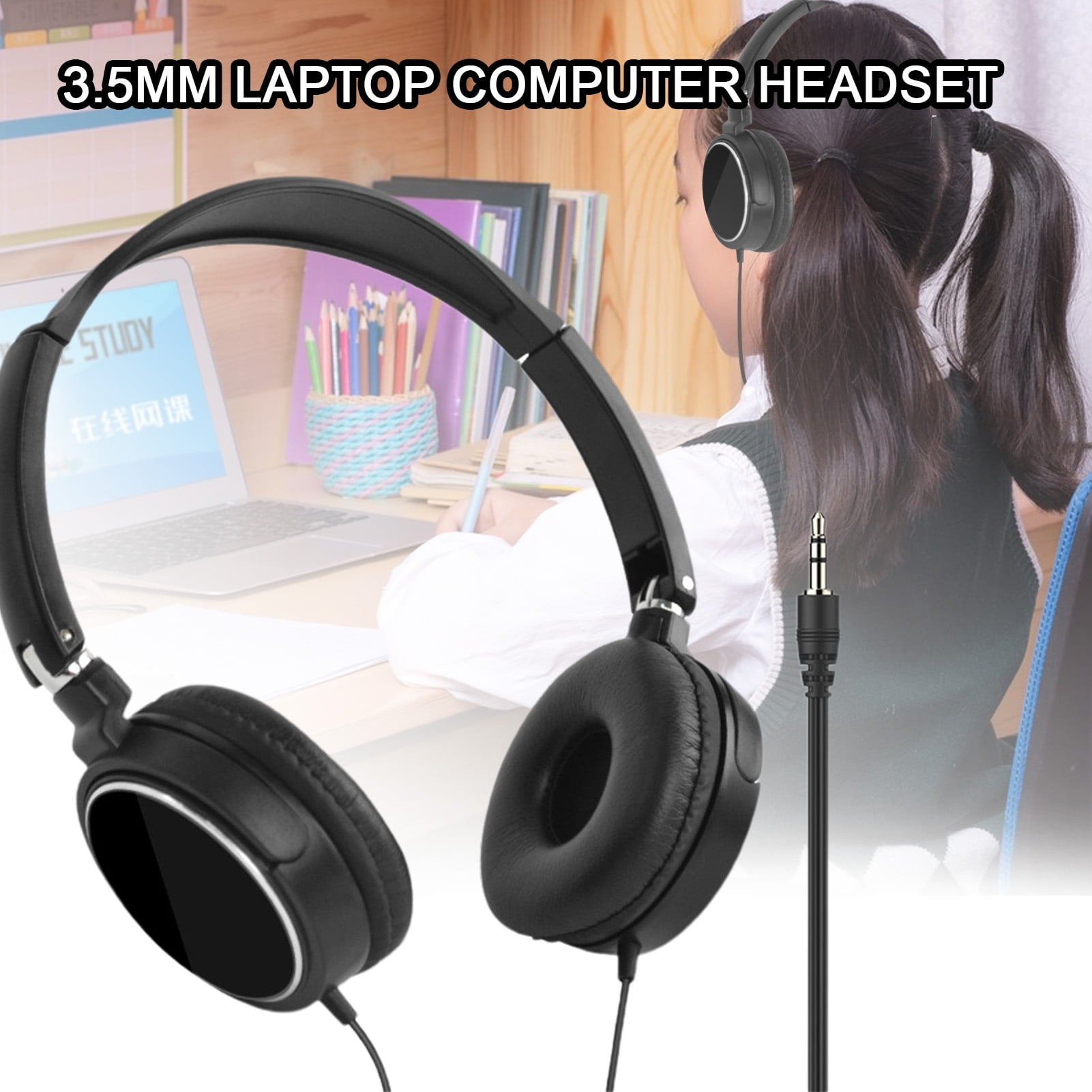 Pnellth Wired Headset Ergonomic Intelligent Noise Reduction Clear Sound ...