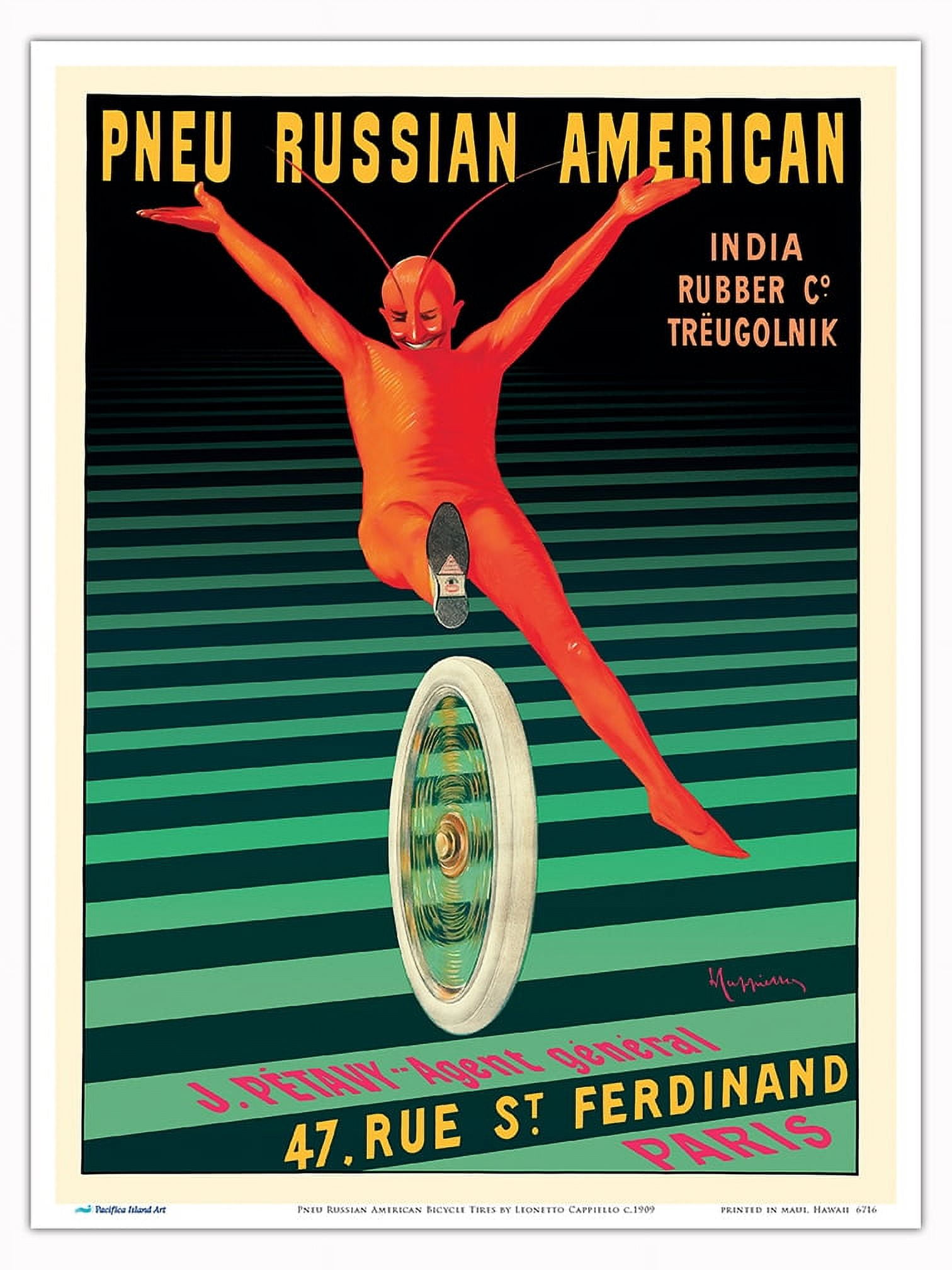 Pneu Russian American Bicycle Tires - Vintage Advertising Poster by ...