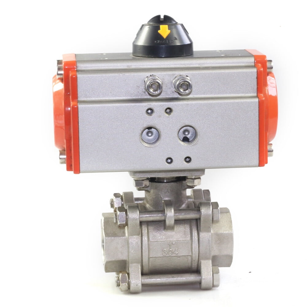 Pneumatic Actuated Ball Valve 1/2"" NPT 3-Piece Pneumatic Ball Valve ...