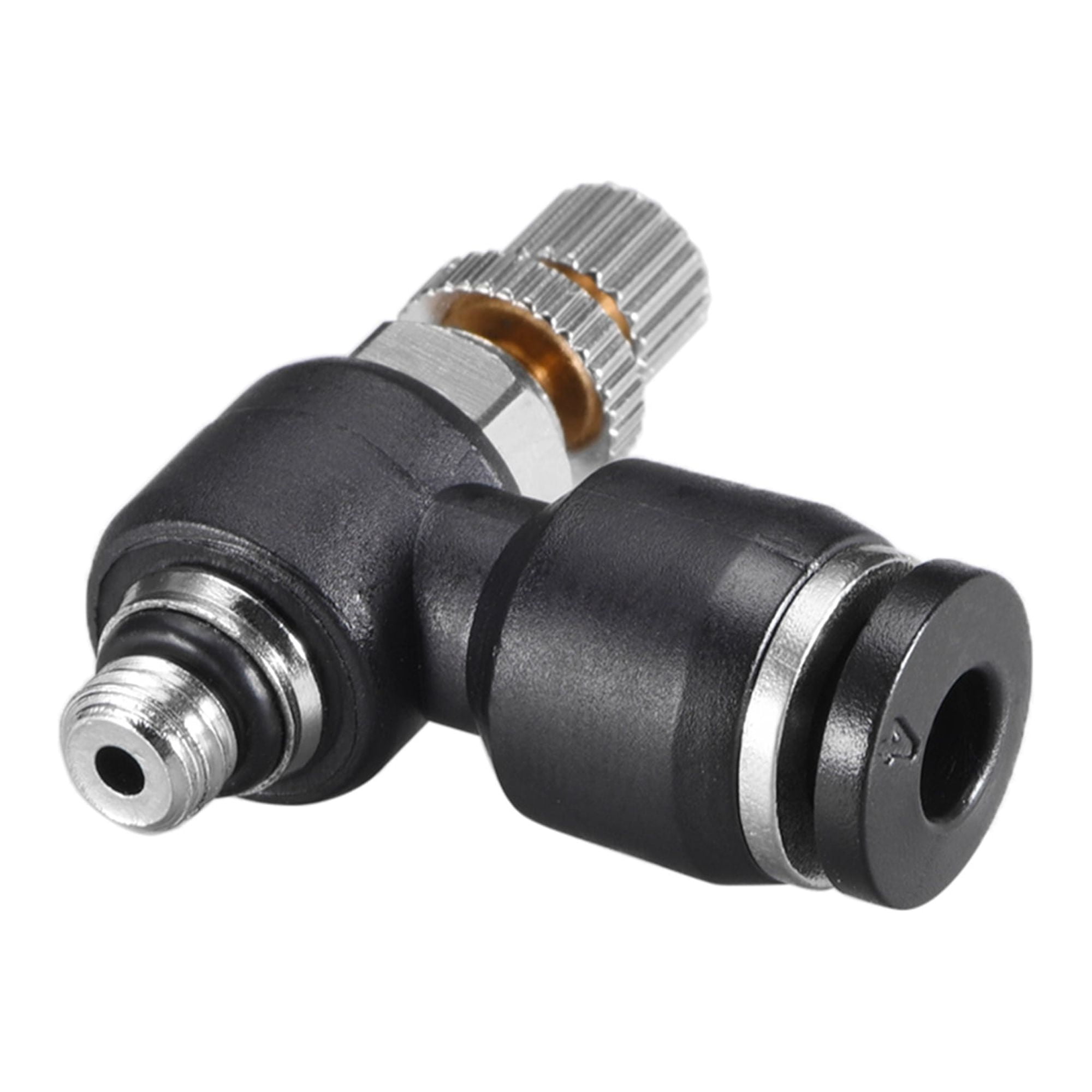 Pneumatic Air Flow Control Valve,Elbow,4mm OD x M5 Male Thread,Black ...