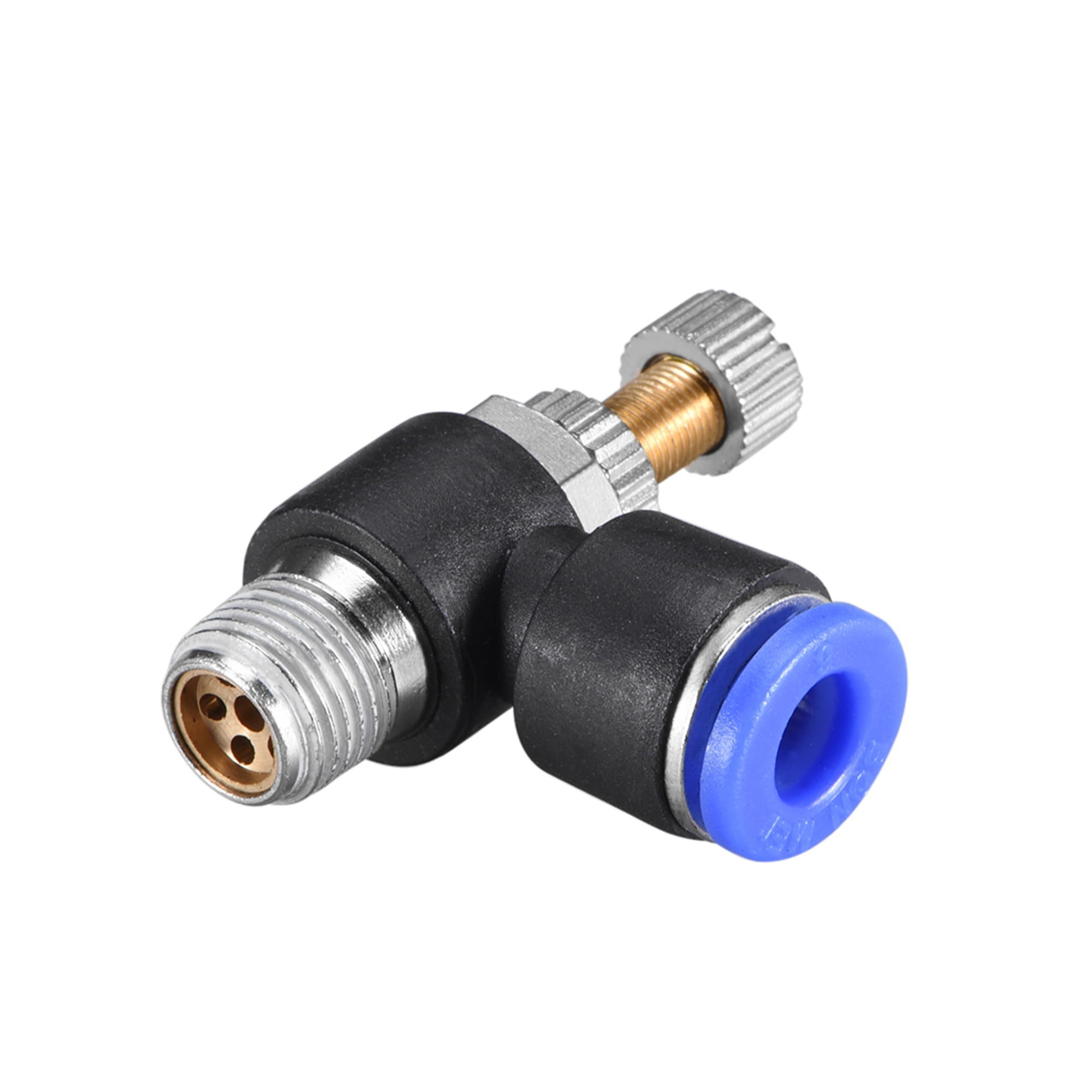 Pneumatic Air Flow Control Valve,Elbow,6mm OD x G 1/8 Male Thread,Blue ...