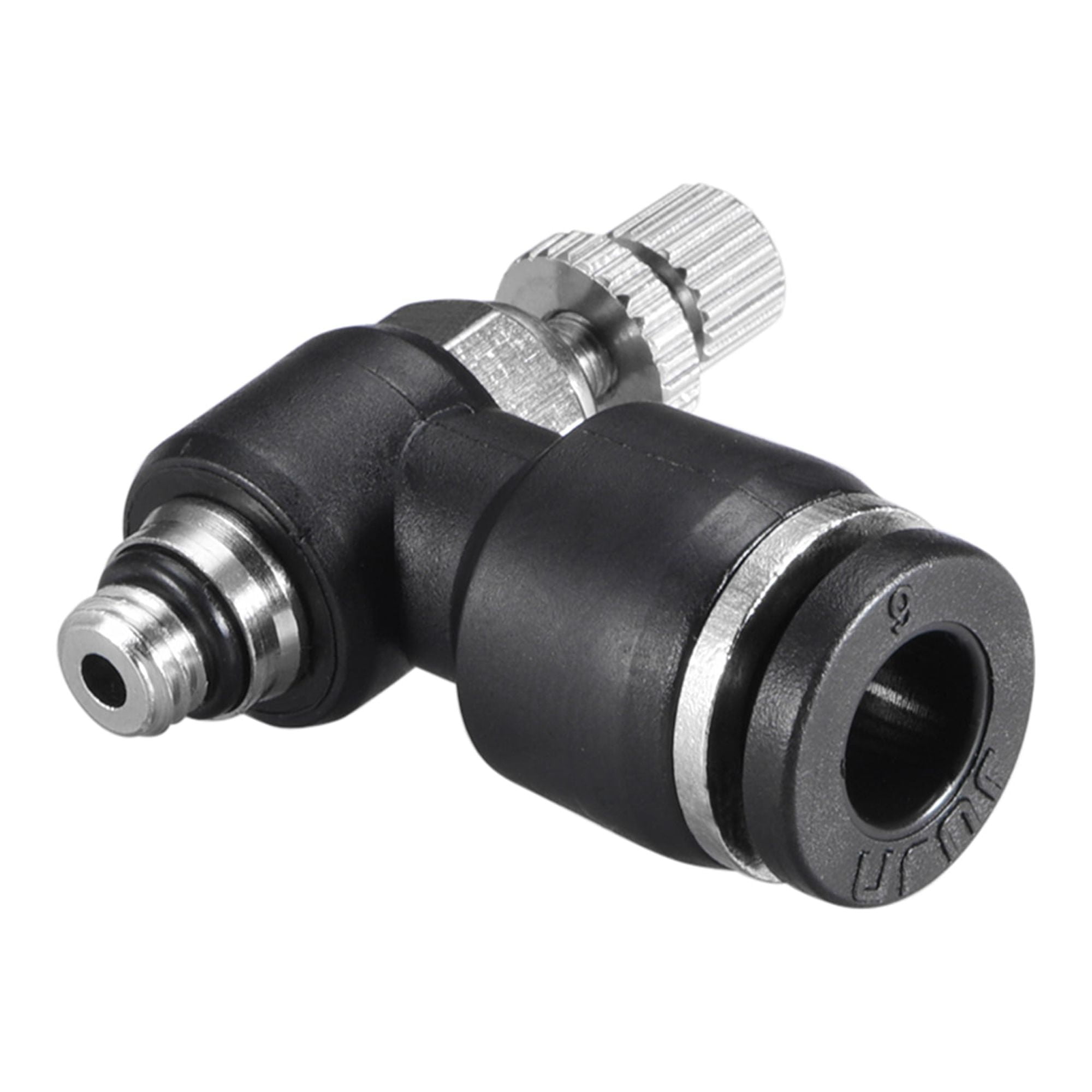 Pneumatic Air Flow Control Valve,Elbow,6mm OD x M5 Male Thread,Black 6pcs - Walmart.com