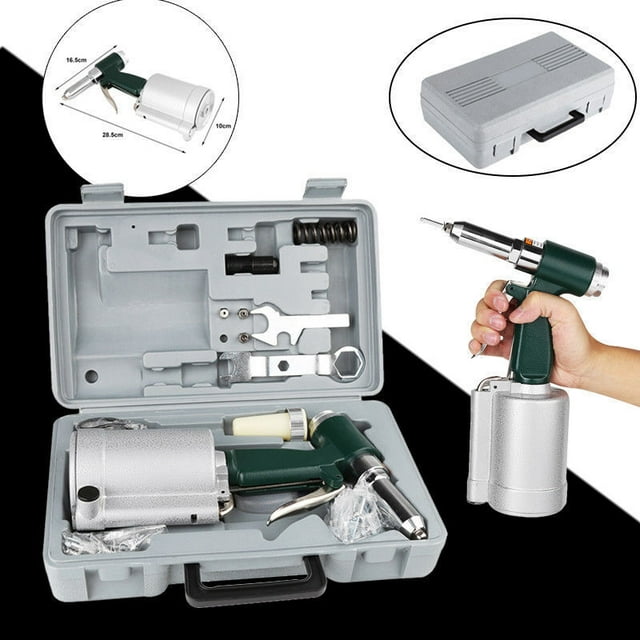Pneumatic Air Hydraulic Pop Rivet Gun Riveter Riveting Tool Kit w/Case ...