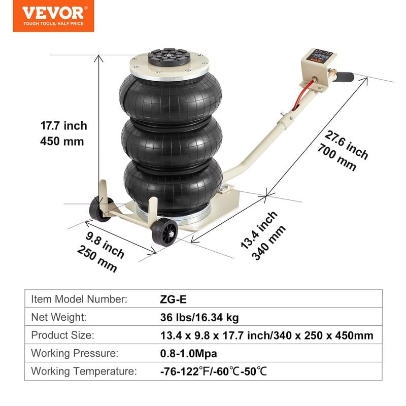Pneumatic Air Jack, 3T / 6600 lbs Triple Bag Air Jack, Airbag Jack with ...