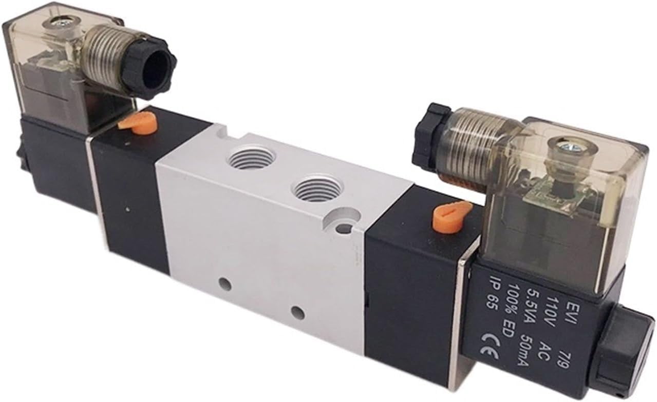 Pneumatic Air Solenoid Valve 4V420-15 Two Coil 1/2inch BSP 12V DC 5 Way ...