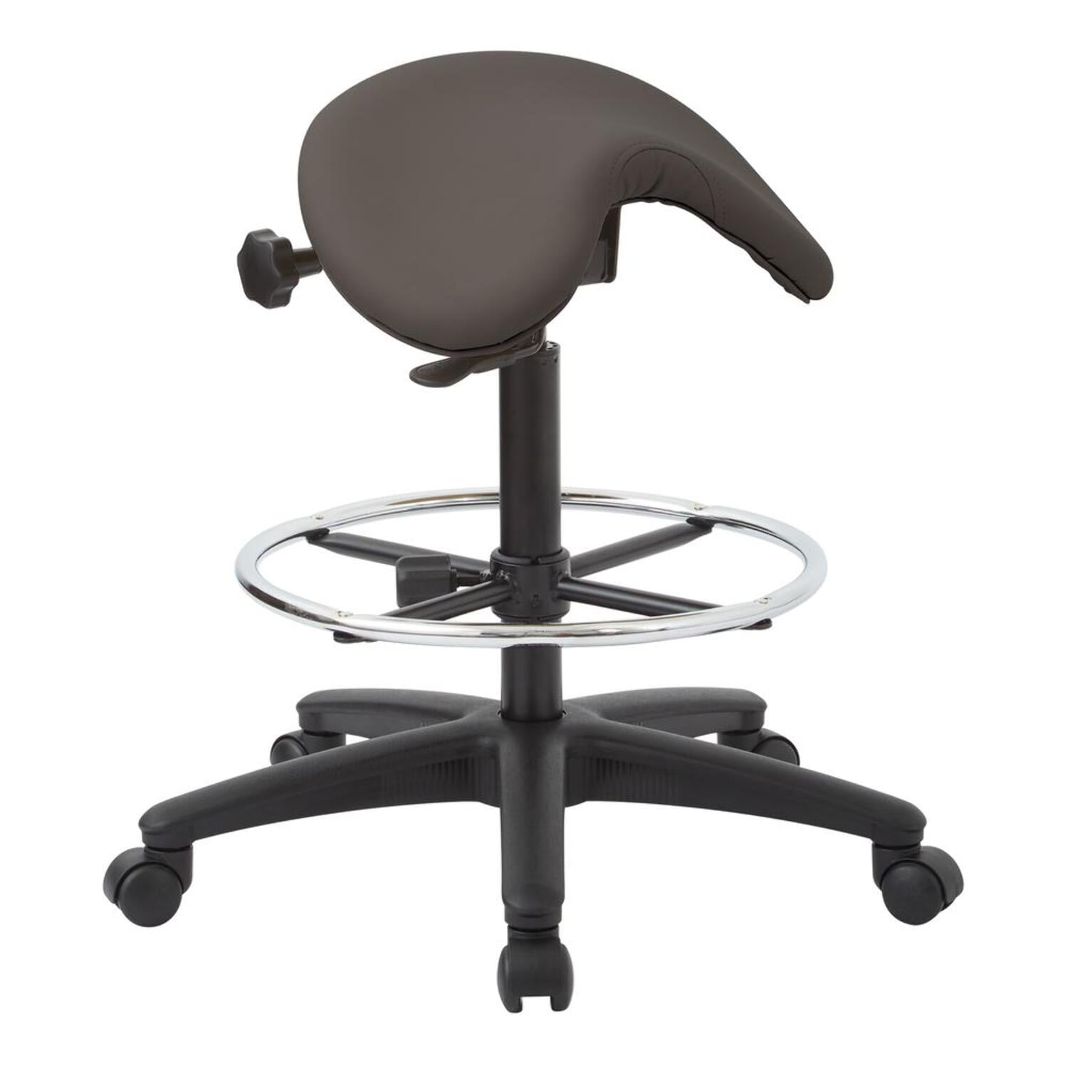 Pneumatic Backless Drafting Chair Adjustable Foot Ring Gray ...