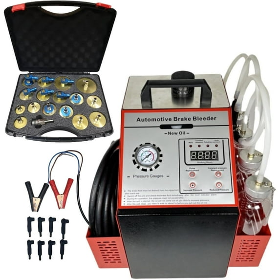 Pneumatic Brake Bleeder Kit | 4 x 800ml Recovery Bottle + 16 Adapters ...