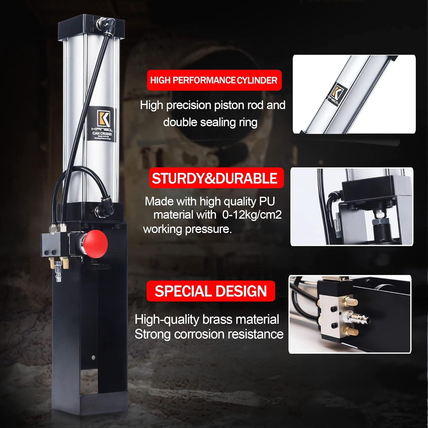 Pneumatic Can Crusher, Air Powered Countertop Aluminum Can Crusher for ...