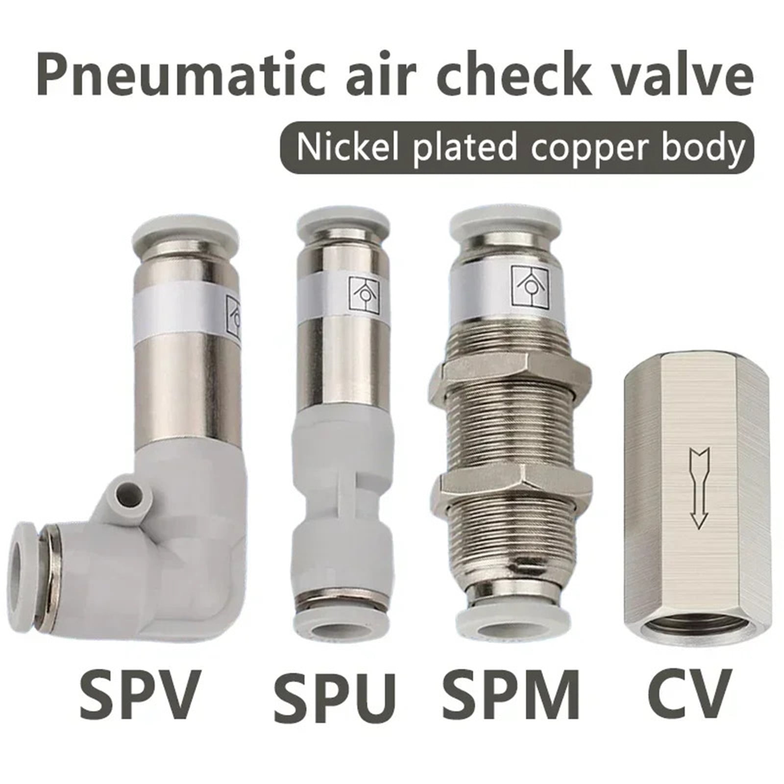 Pneumatic Check Valve 6mm 8mm 10mm 1/4 3/8 1/2 One Way Non Return Valve ...