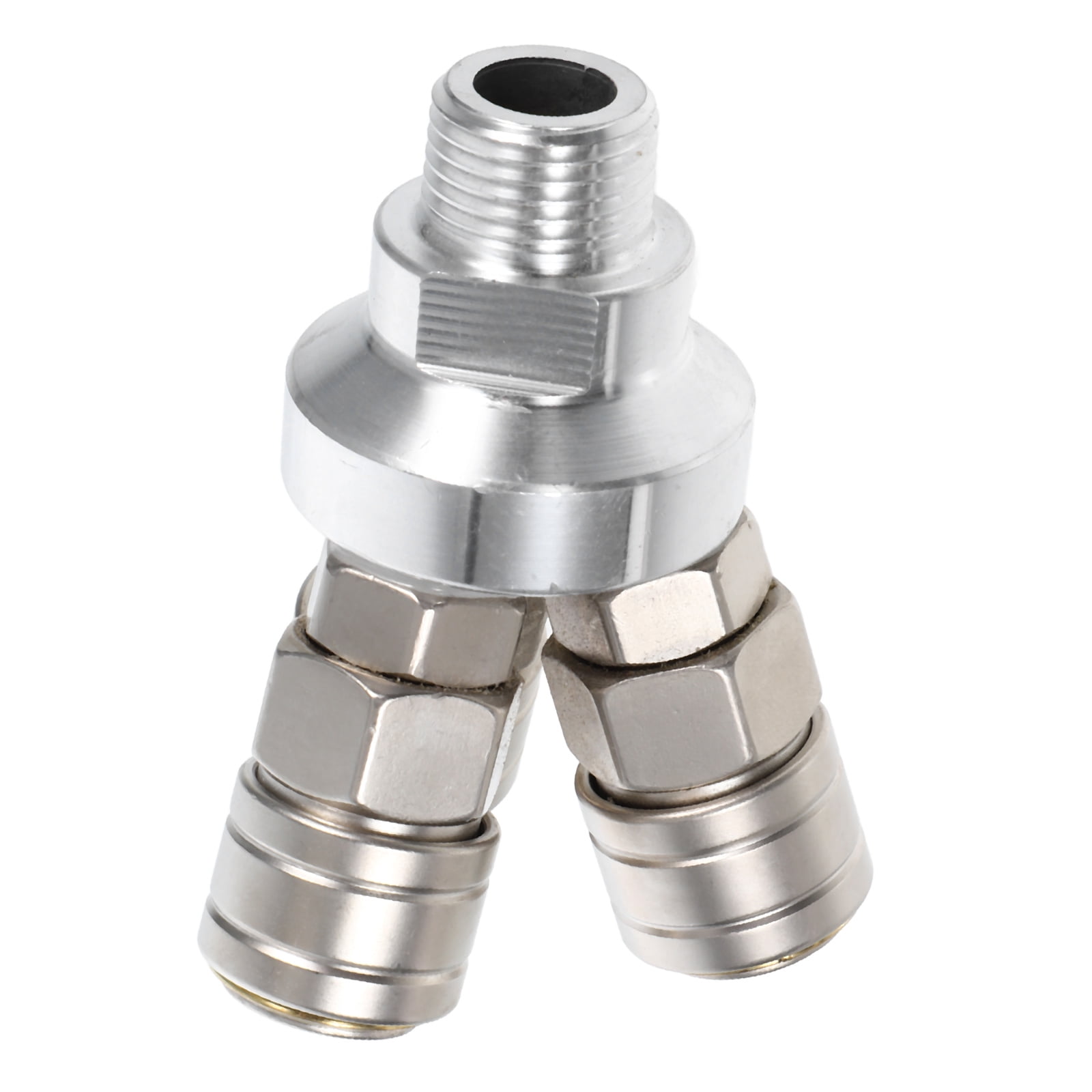 Pneumatic Connector 3 Way Air Manifold Quick Couplers Fittings Hose ...