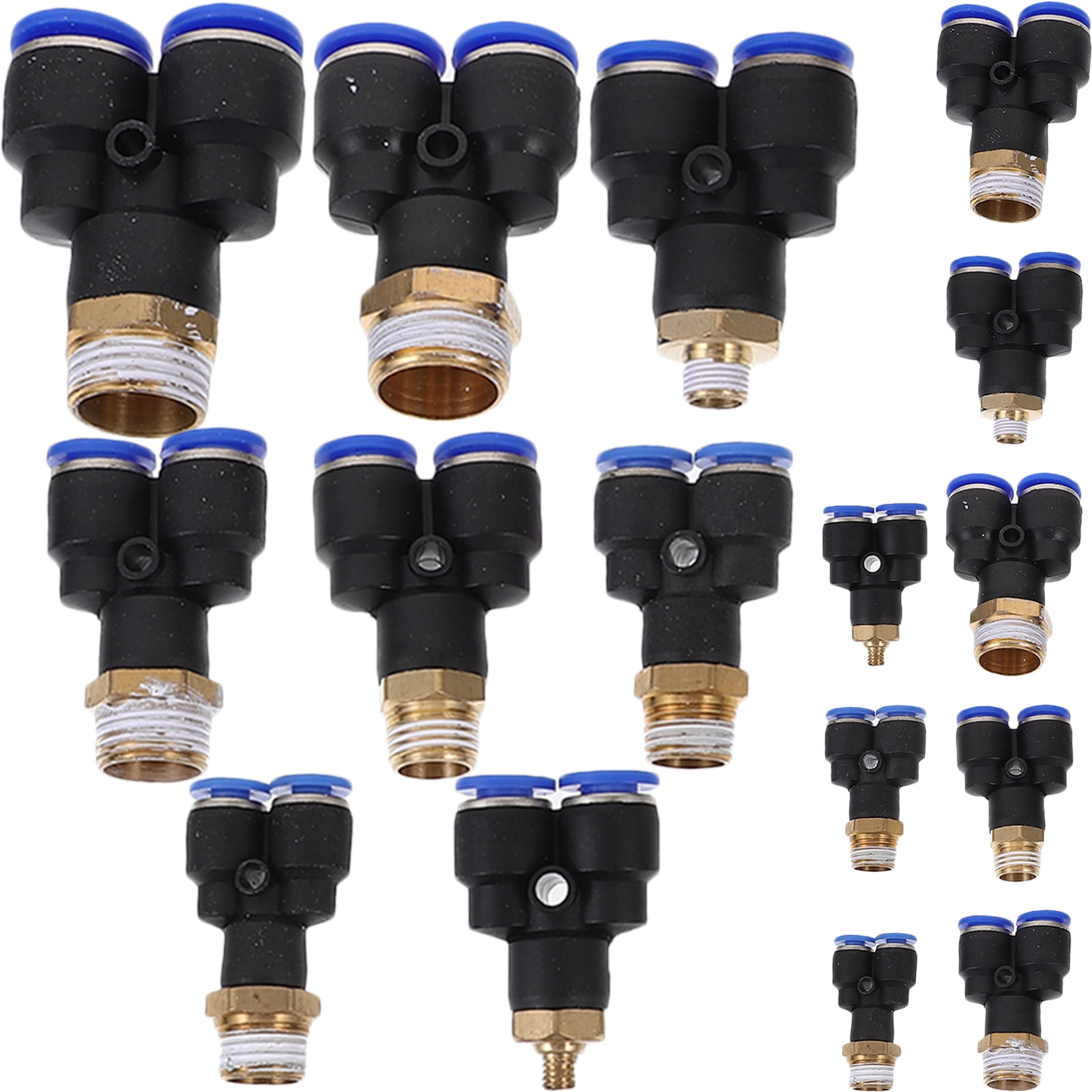 Pneumatic Connector Threaded Straight 16pcs Air Hose Connectors The ...
