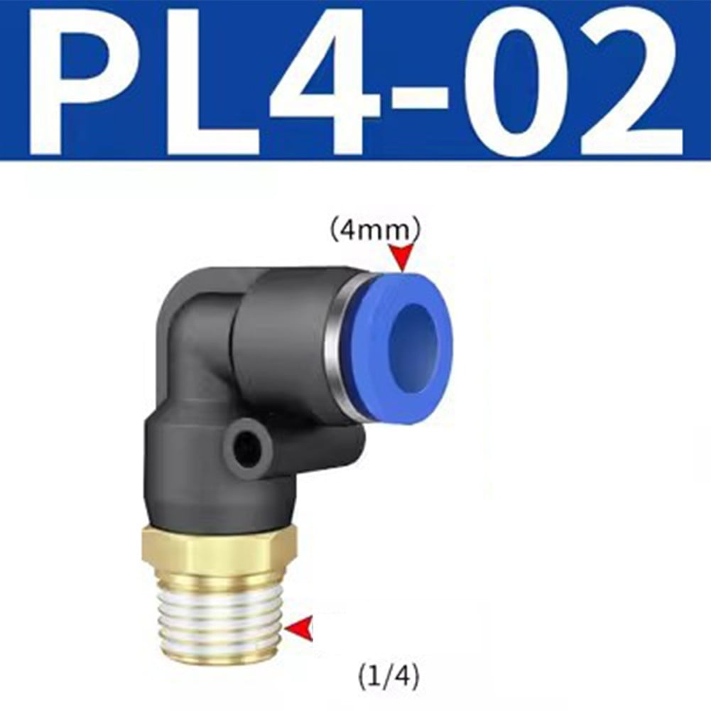 Pneumatic Elbow Quick Connector Air Fittings Thread Elbow Adapter PL4-16, PL4-02 for Pneumatic ...