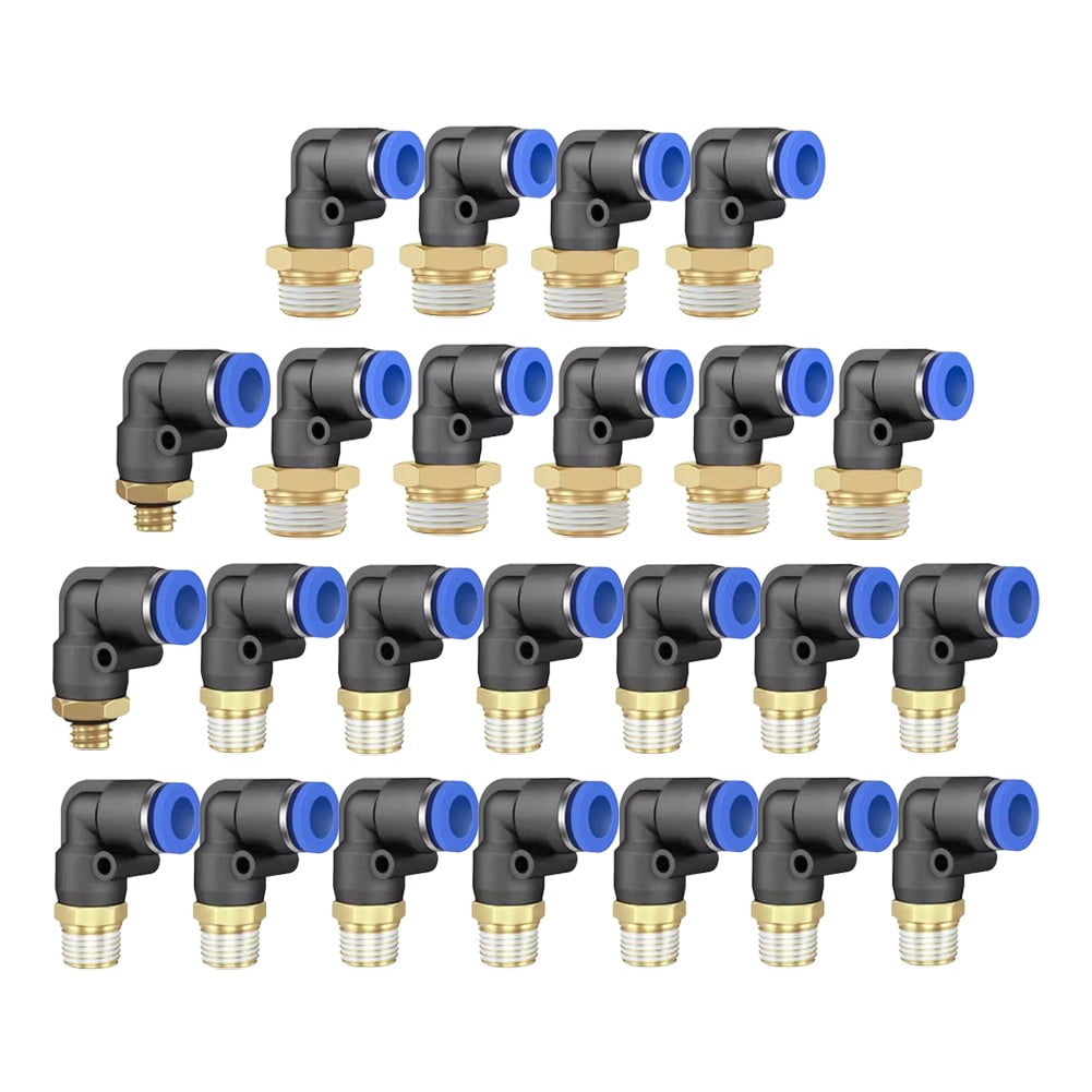 Pneumatic Elbow Quick Connector Air Fittings Thread Elbow Adapter Pl4-16 Pl8-02 Smile Home ...